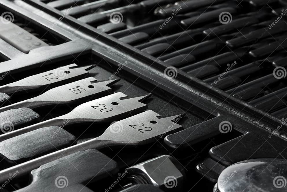 Background of the Inside of a Tool Box Stock Image - Image of chrome ...