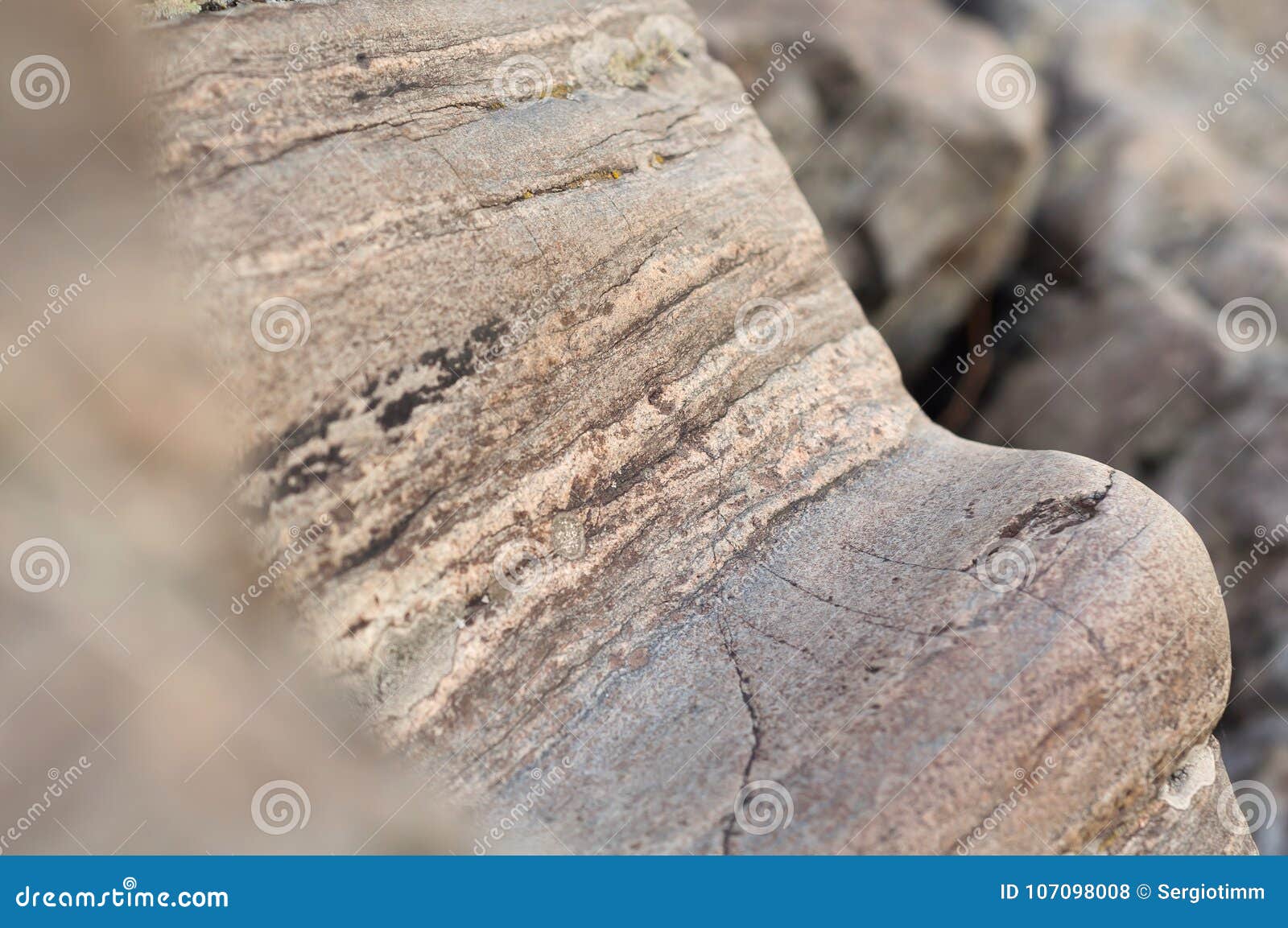 The Background of an Interesting Layered River Water Stone. Stock Photo ...