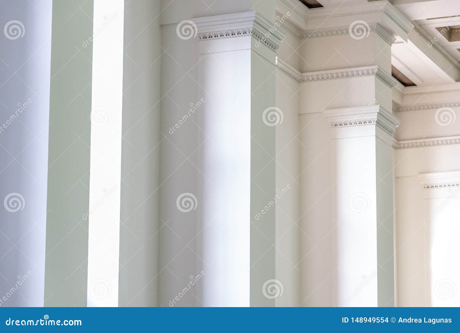 Background of Interior Wall with White Columns in Row Stock Photo ...