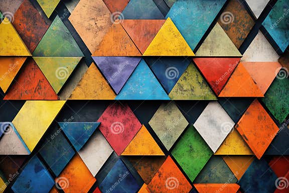 A Background with an Interlocking Pattern of Triangles in Different ...