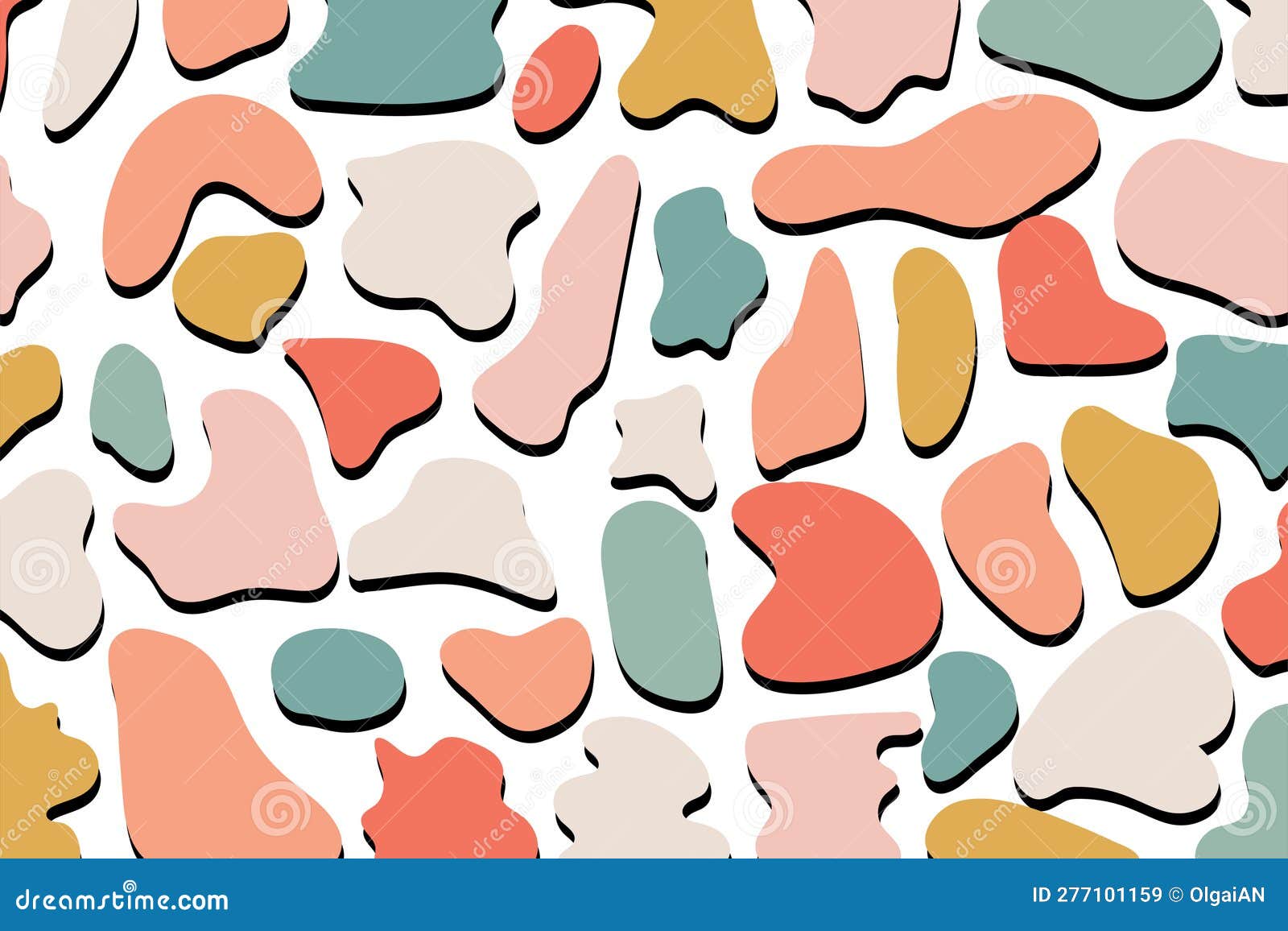 Background of Irregular Shapes of Amorphous Liquid, Colored Spots of ...