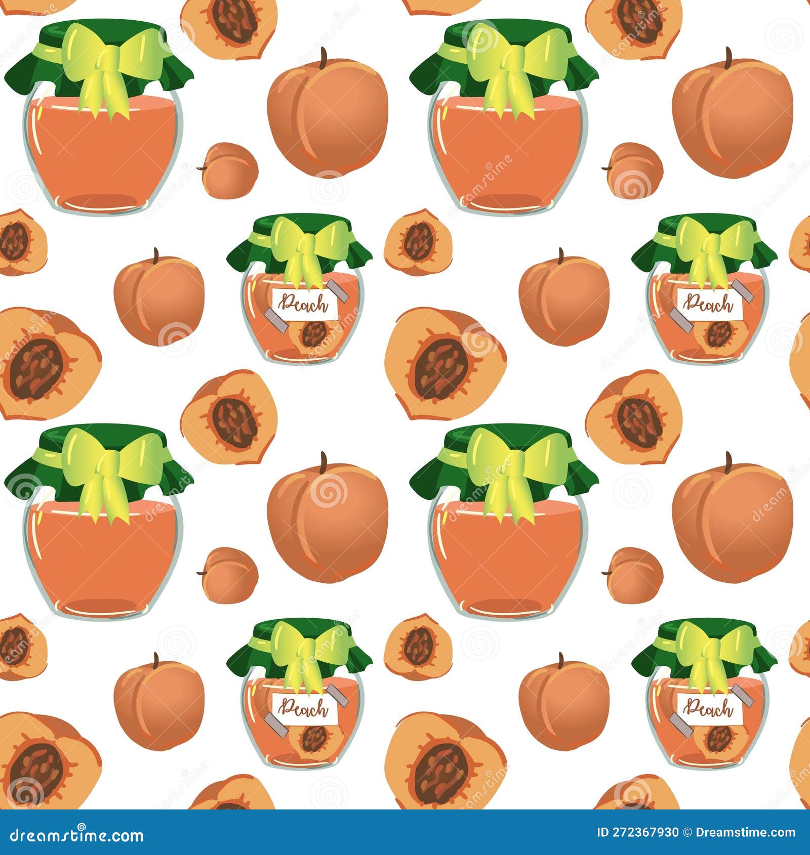 Background Jam Made of Peaches, Jars, Jams, Sunsets. Used in Textile ...