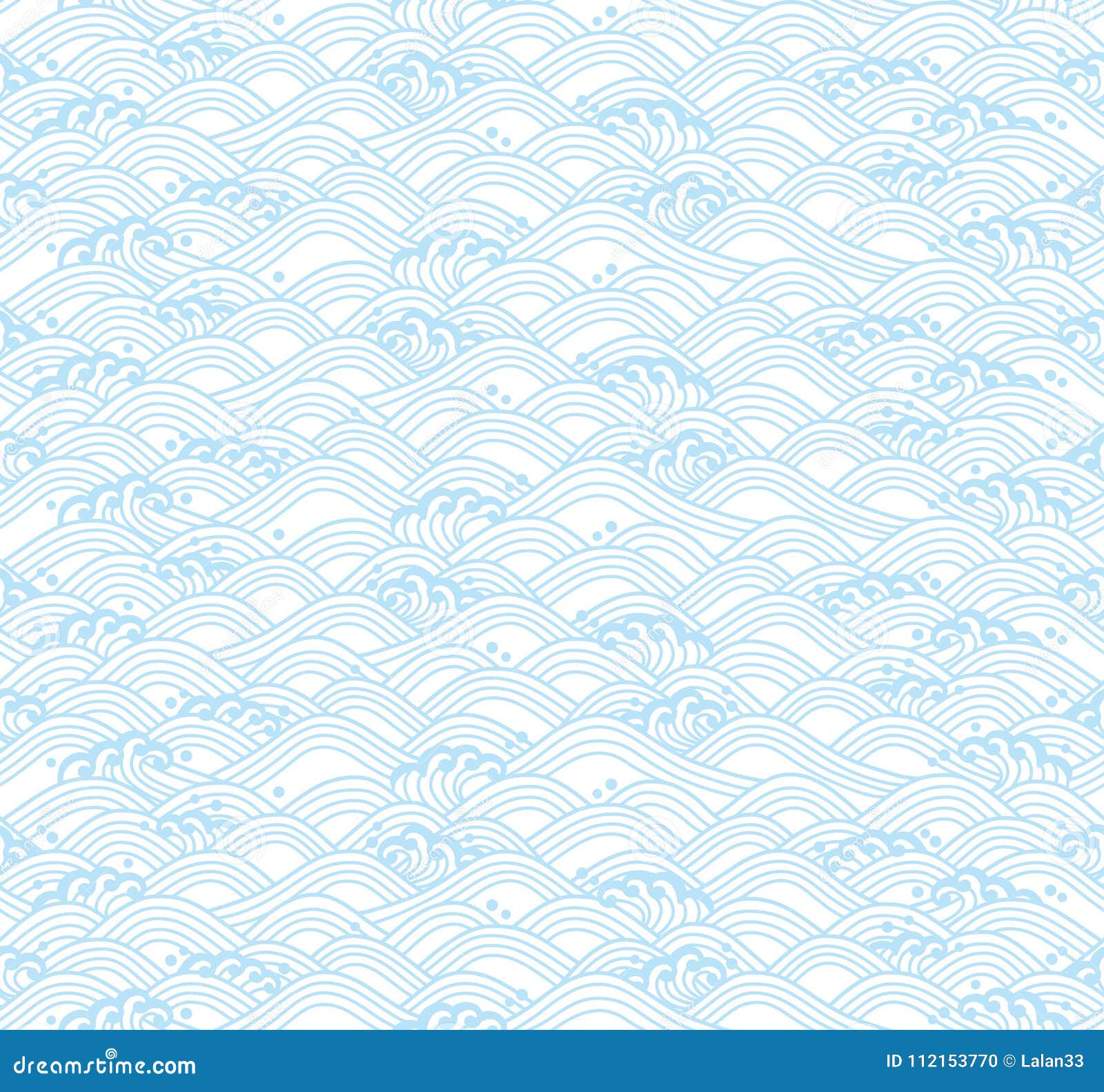 Light Blue Background with Japanese Waves. Stock Vector - Illustration ...