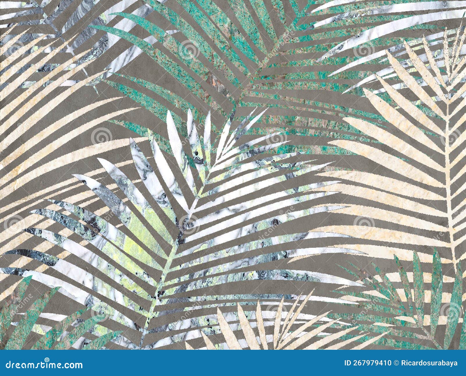 Tropical Leaves Shapes and Natural Textures for Digital Use Stock Photo ...