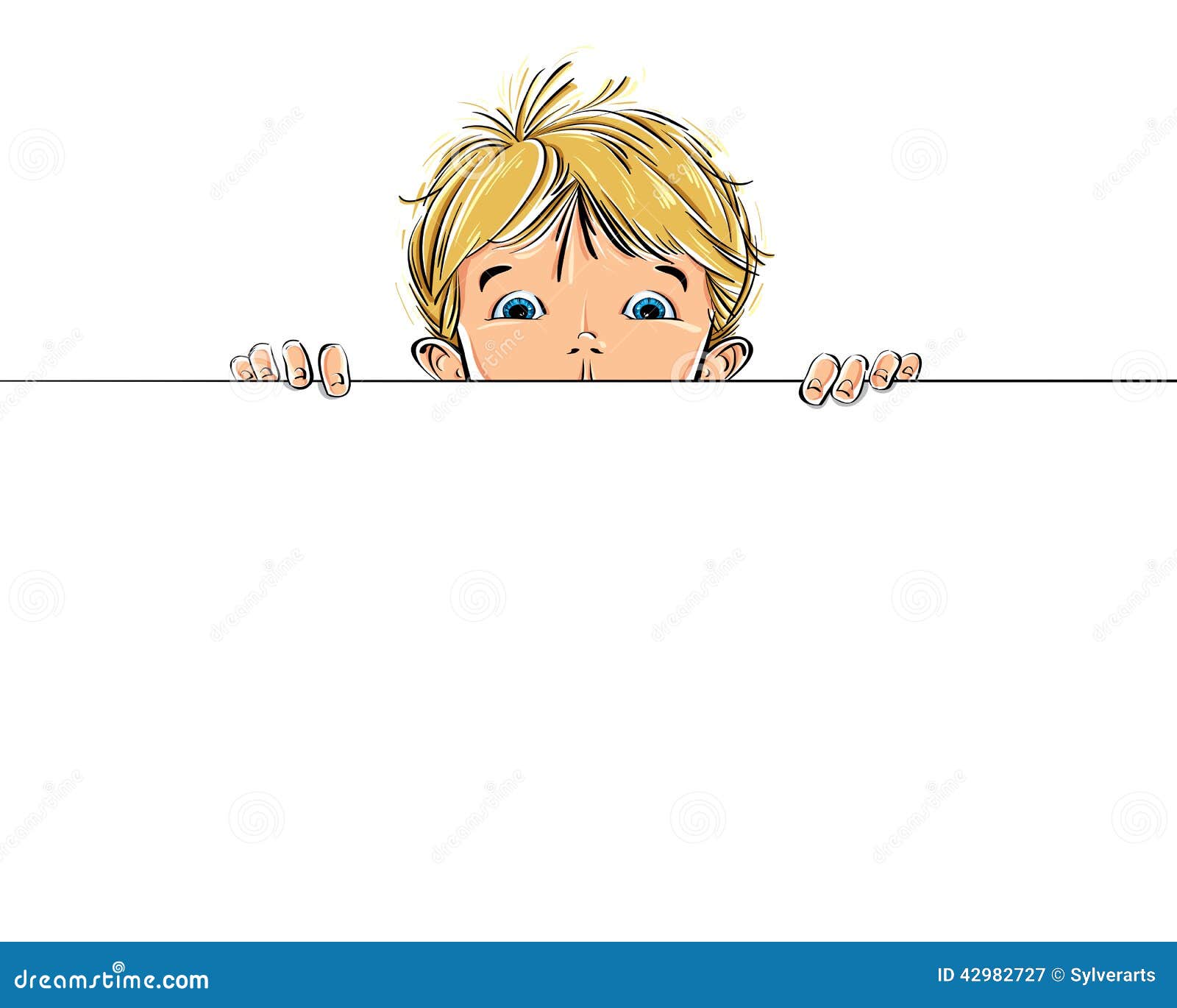 Background with a Kid Watching Over Copy Space, Vector Illustration ...