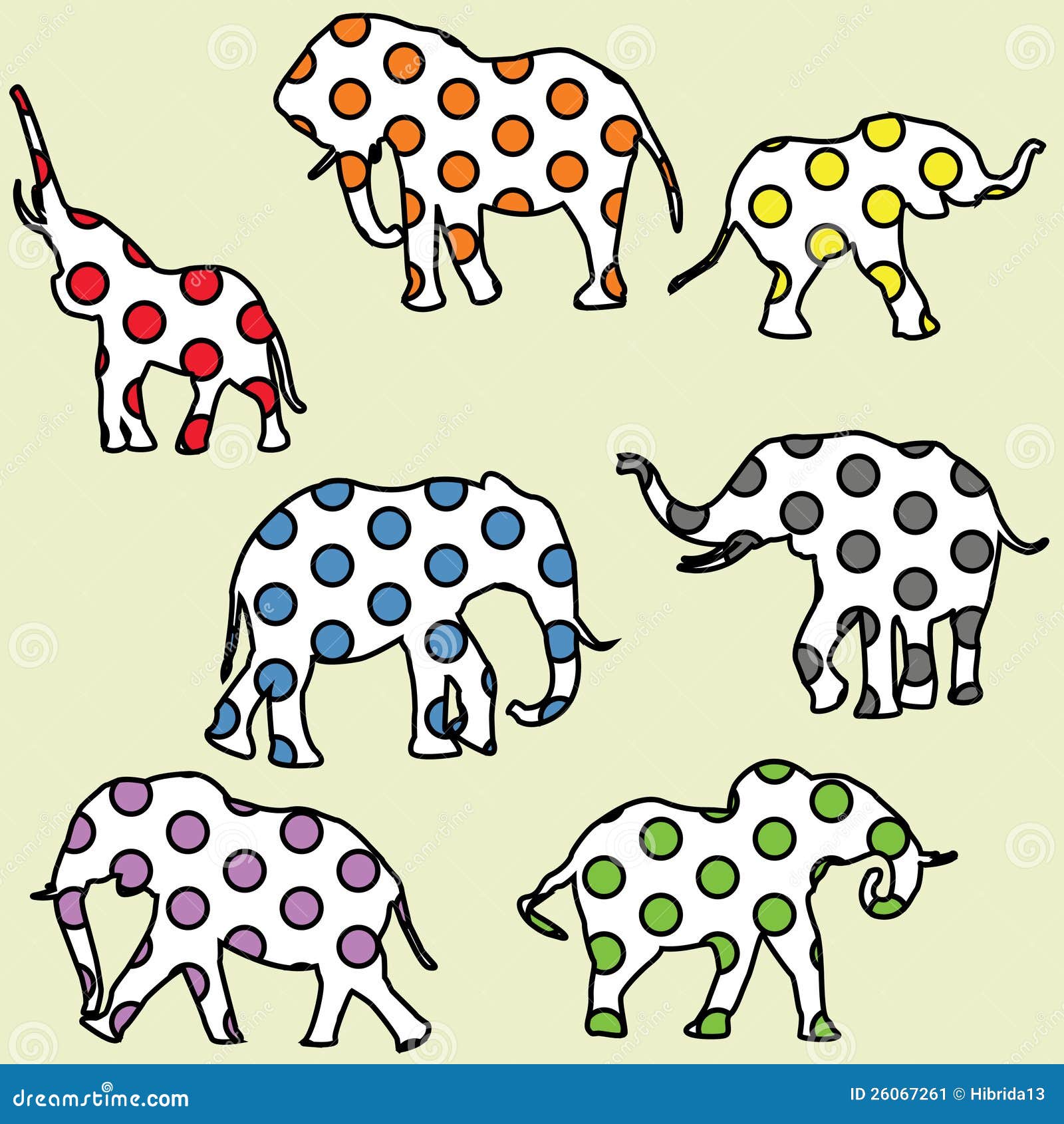 Background for Kids with Dotted Elephants Stock Vector - Illustration ...