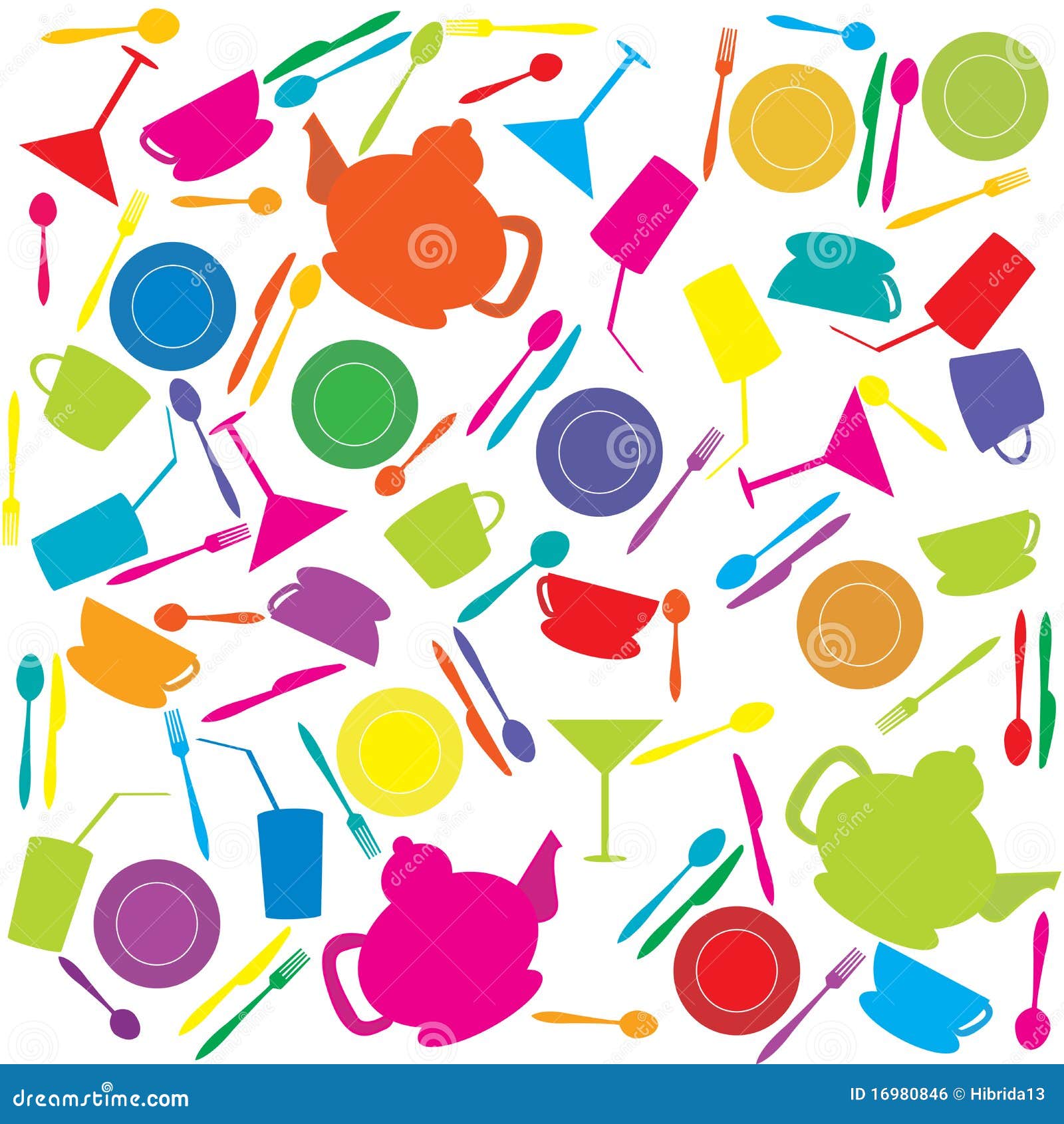 Background with Kitchen Stuff Stock Illustration - Illustration of ...