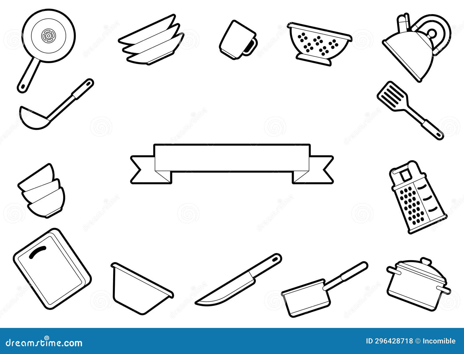 Background with Kitchen Utensils. Cooking Tools for Restaurant. Stock ...