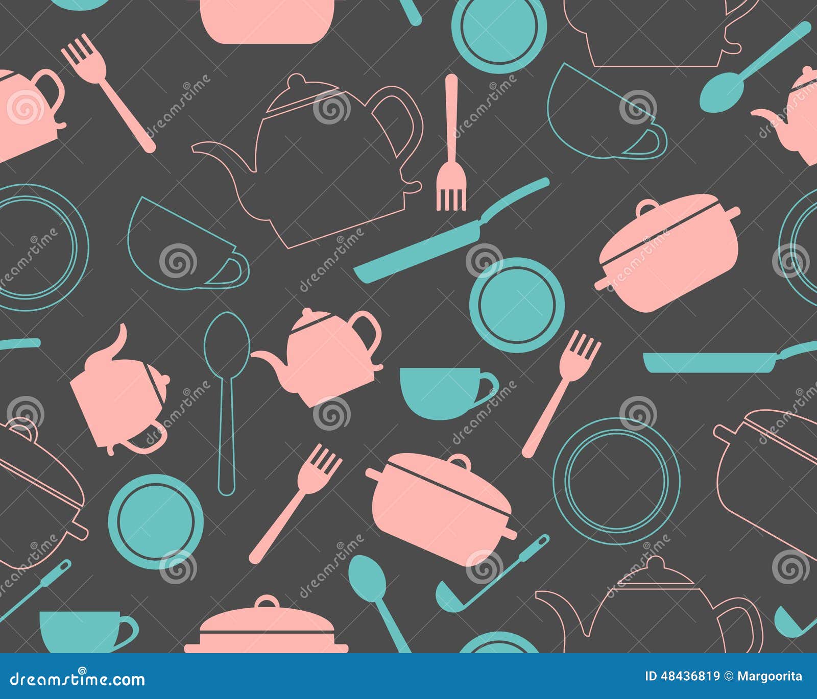 Background with Kitchen Utensils Stock Vector - Illustration of design ...