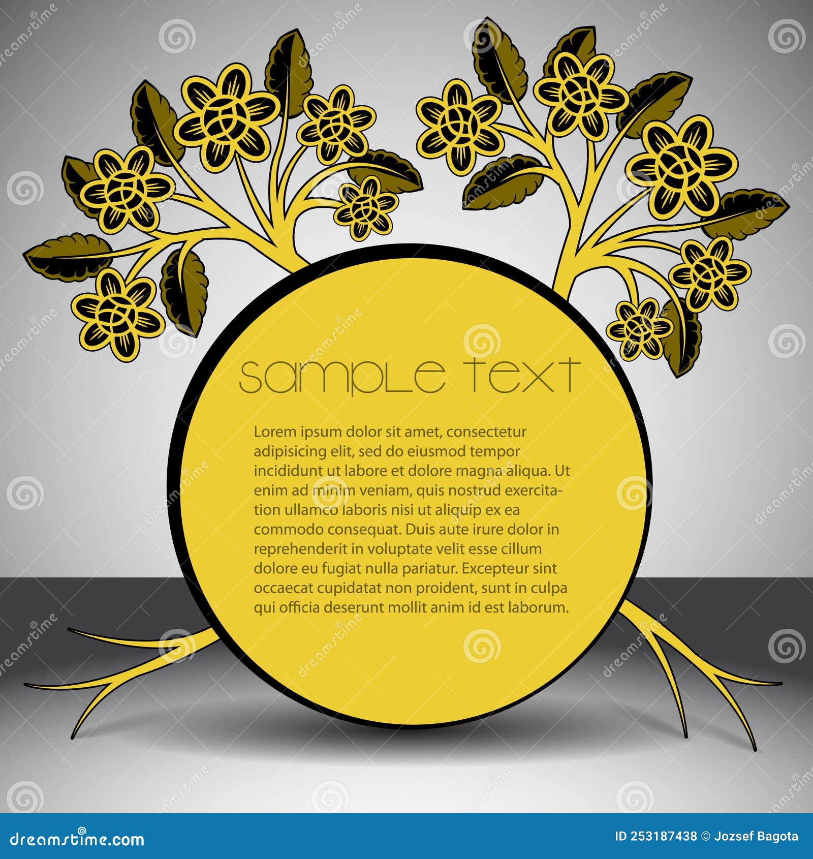 Background, Label with Floral Theme Stock Vector - Illustration of ...