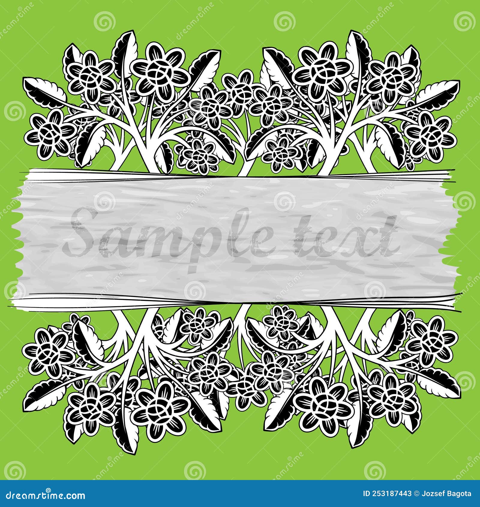 Background, Label with Floral Theme Stock Vector - Illustration of ...