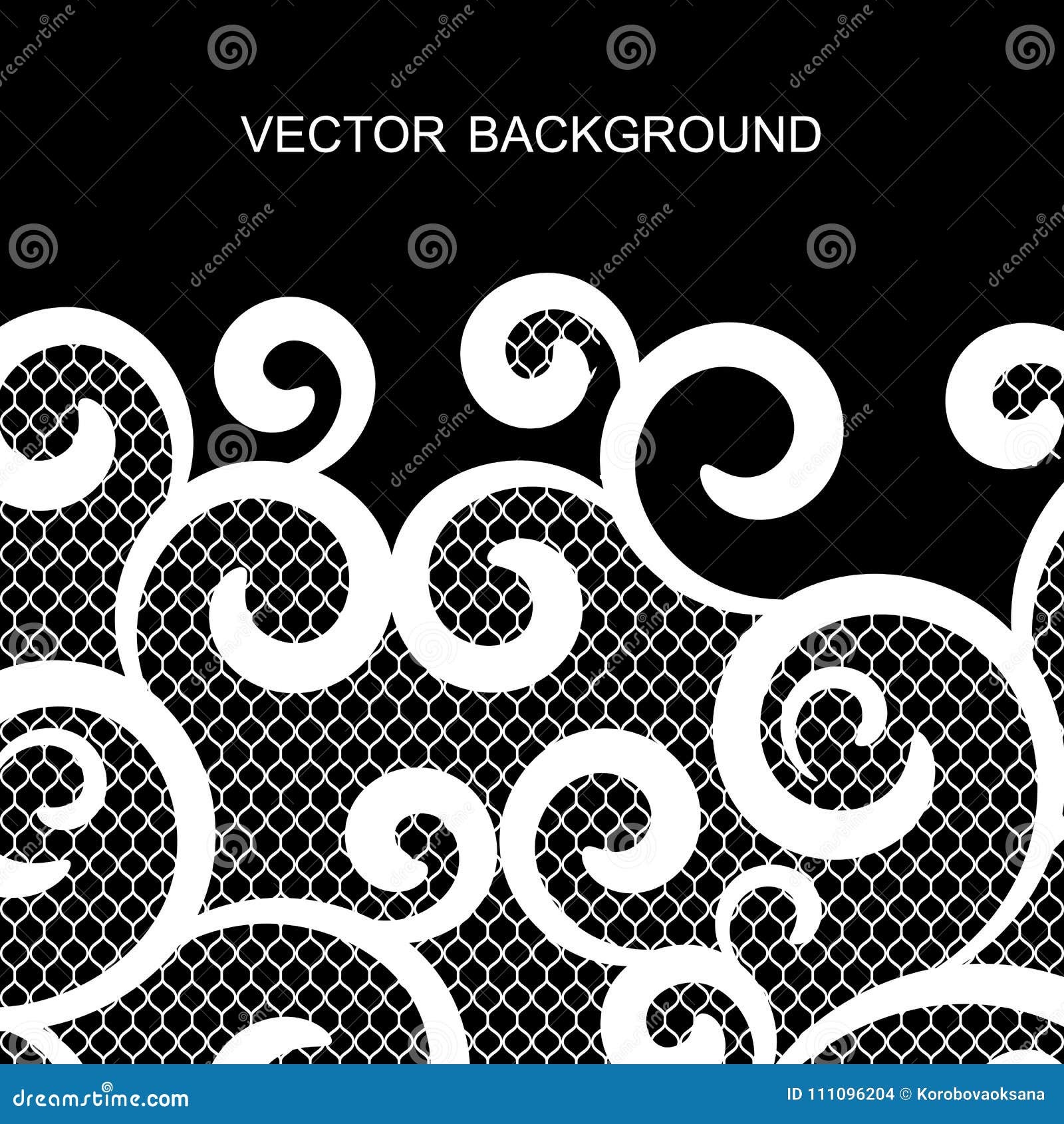 Background with Lace, Black and White Stock Illustration - Illustration ...