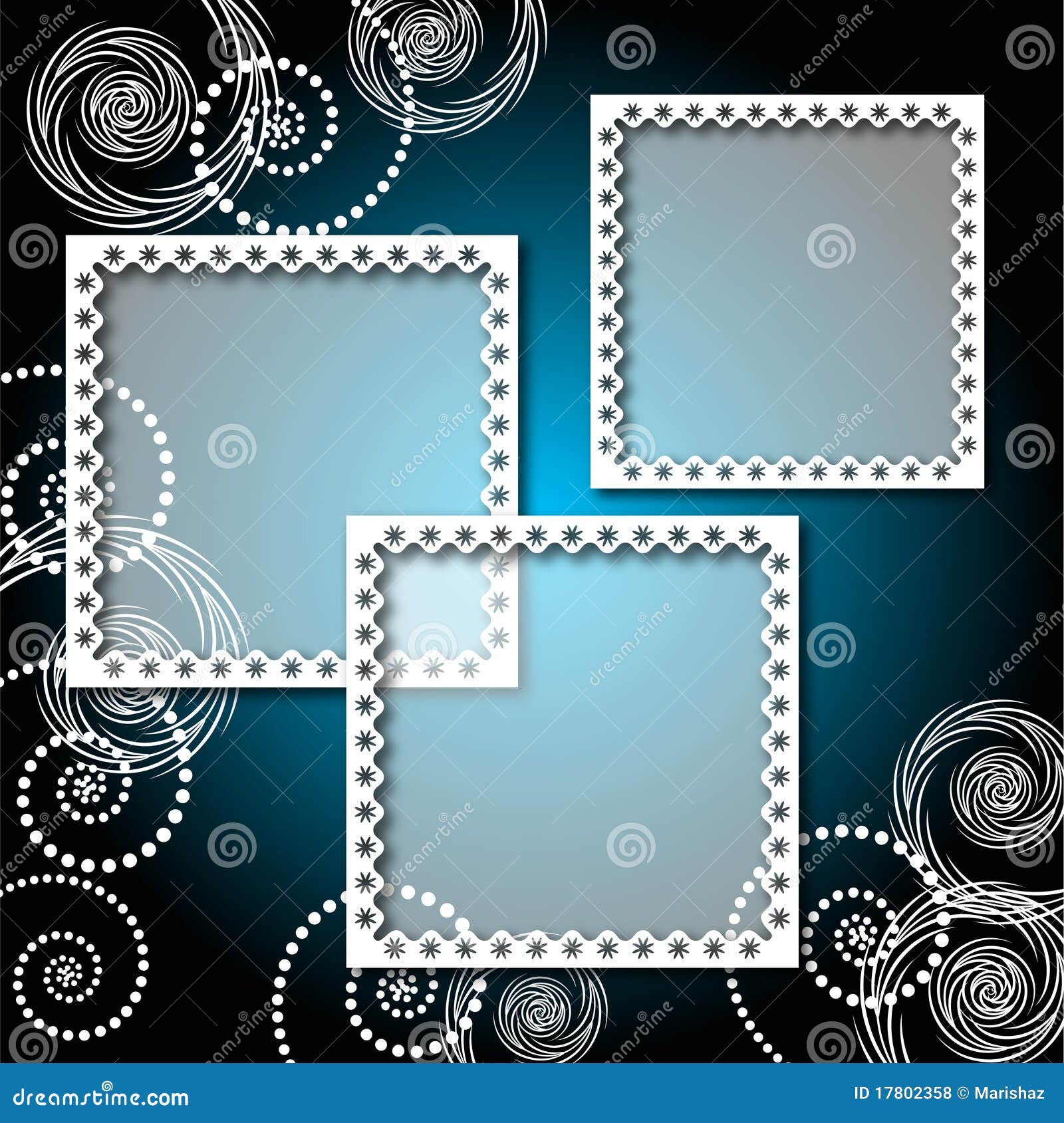 Background With Lacy Photo Frame Vector Illustration | CartoonDealer ...