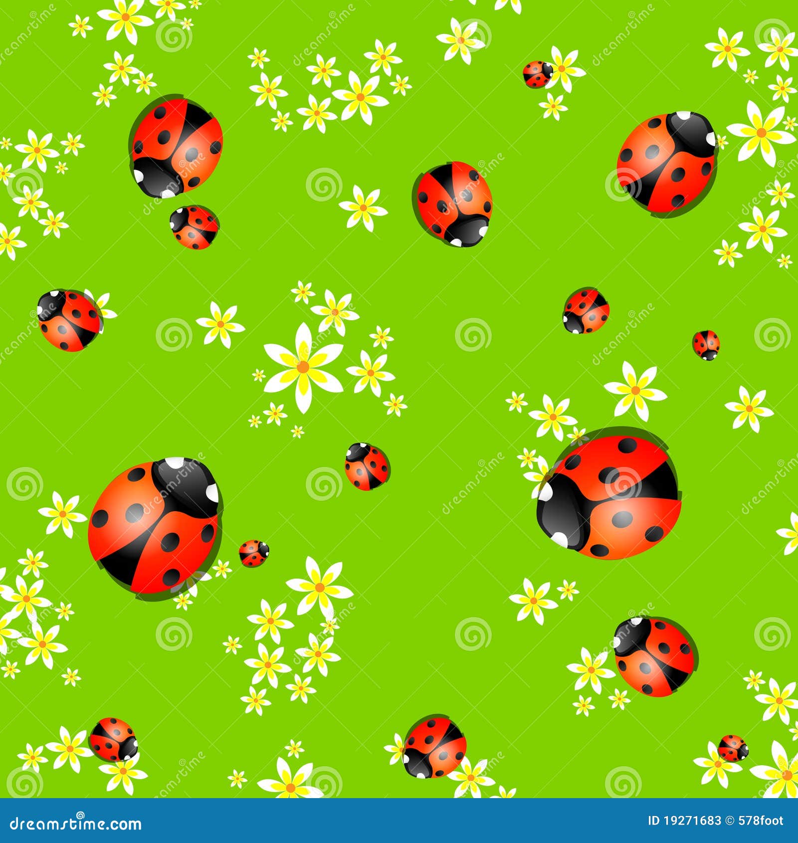 Background with lady bugs stock vector. Illustration of animal - 19271683