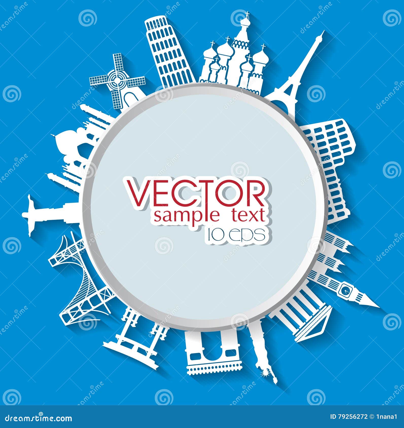 Background with Landmarks from Different Countries Stock Vector ...