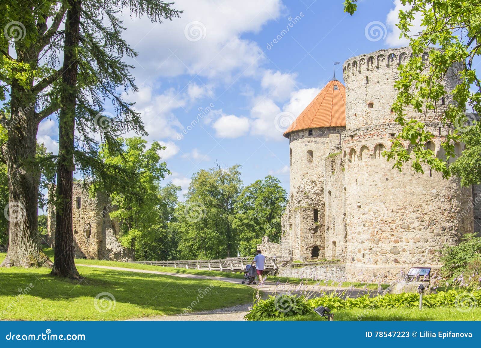 Background Landscape Cesu Ancient Castle in Cesis Stock Image - Image ...