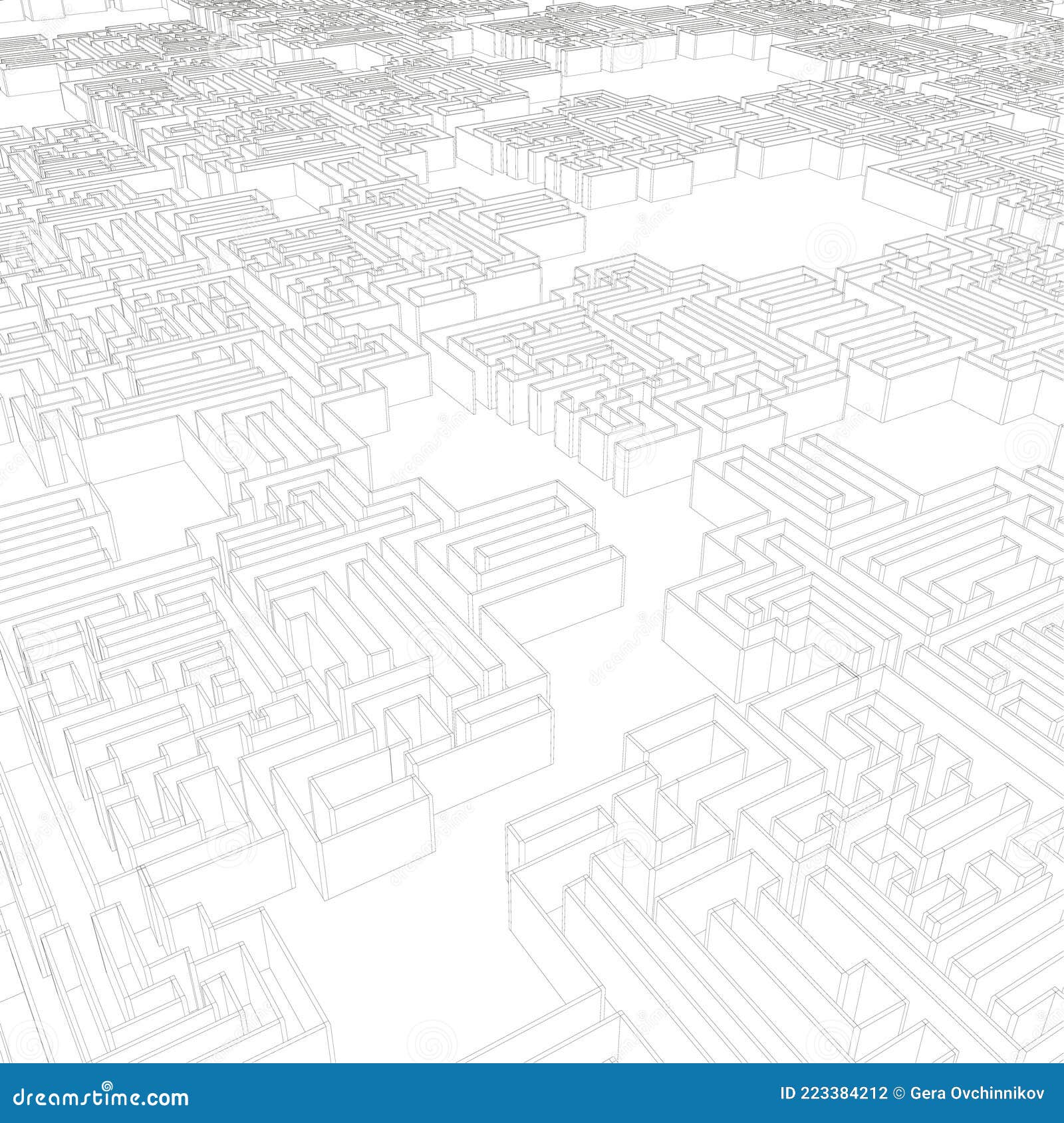 Background with a Large Maze. Perspective View Stock Vector ...