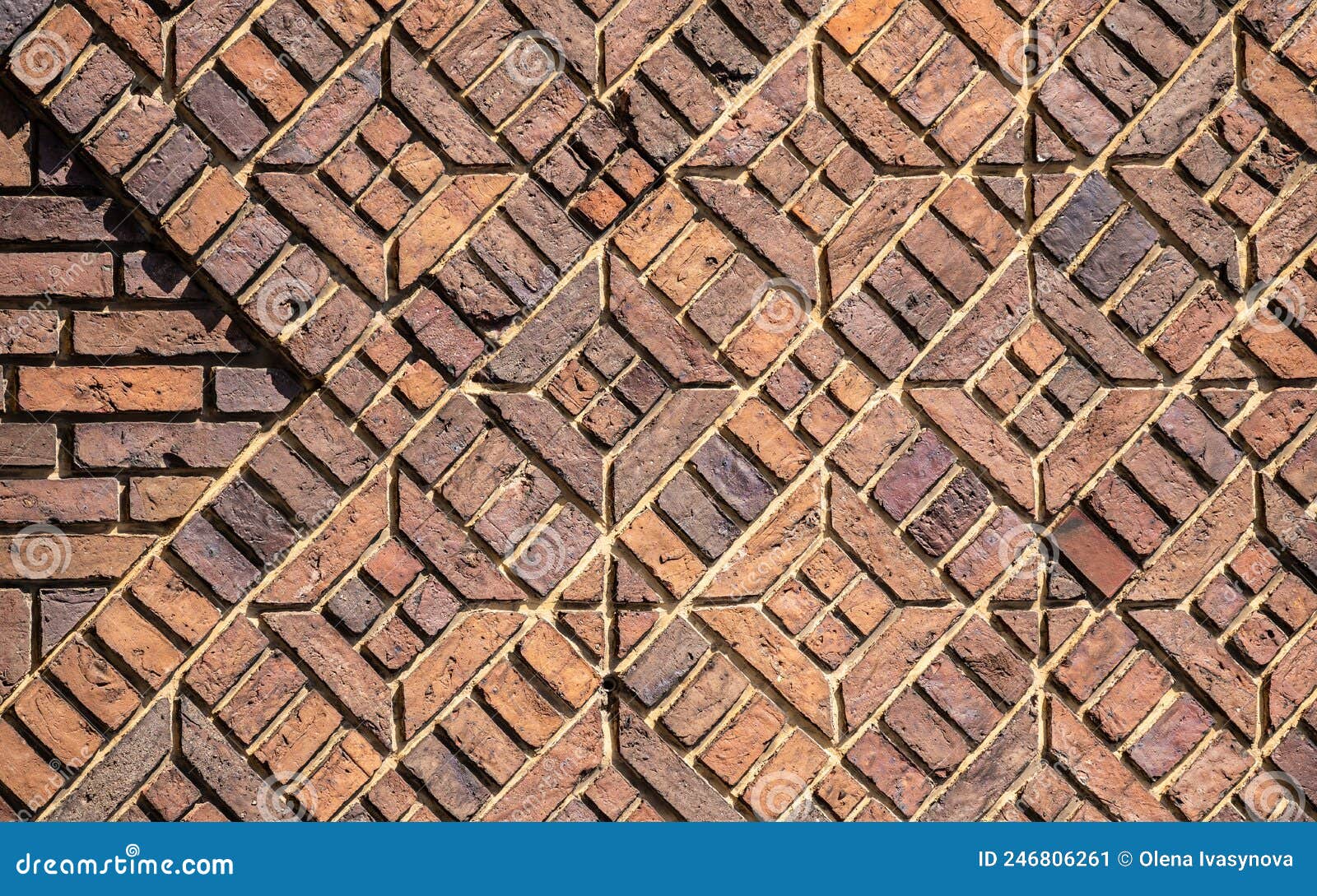 Background of a Large Number of Dark Red Bricks Laid in Beautiful ...