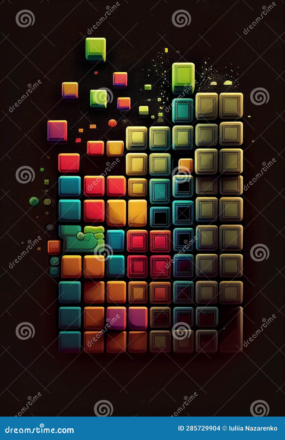 Background from a Large Number of Multi-colored Blocks on a Dark ...
