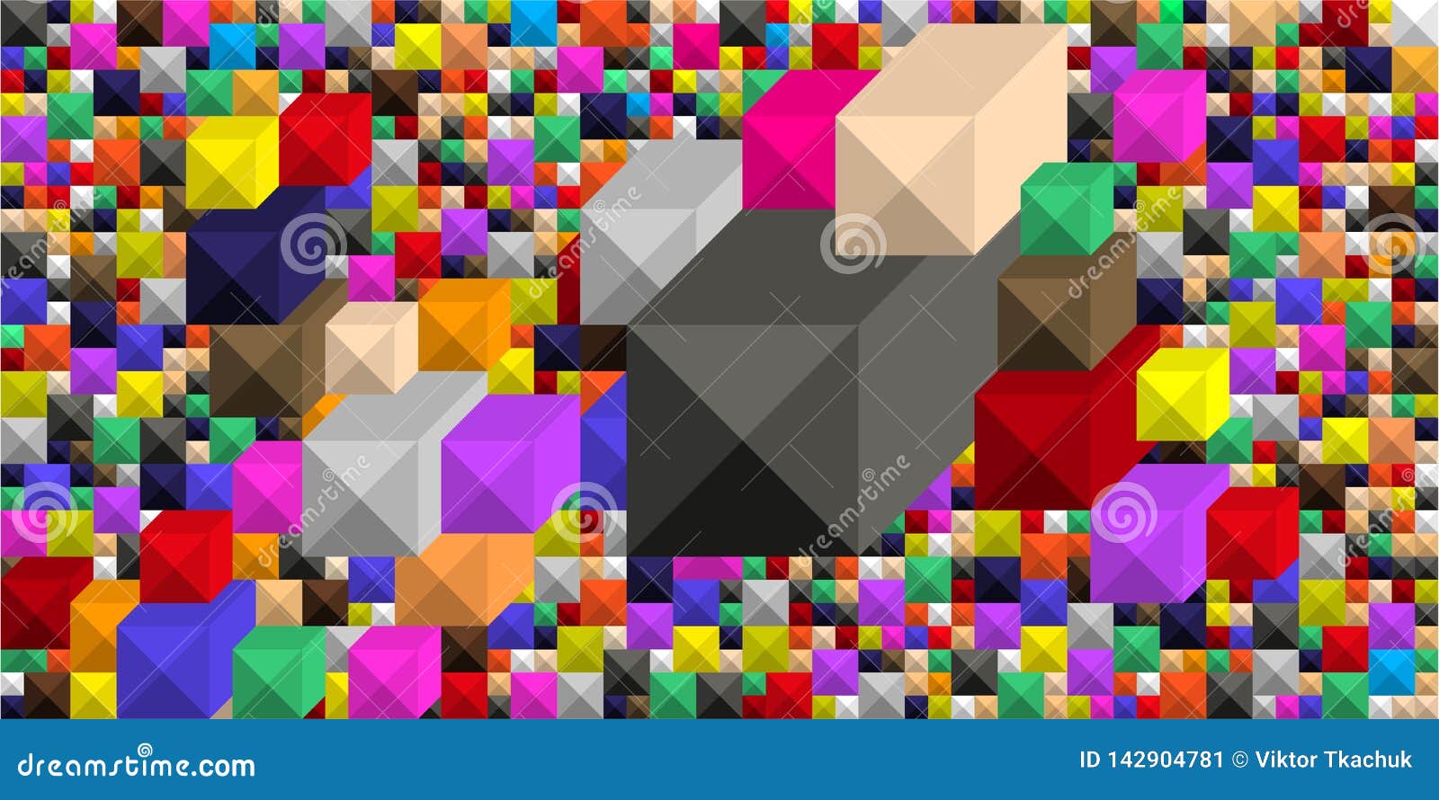 Background of Large and Small Colored Squares in the Form of a ...