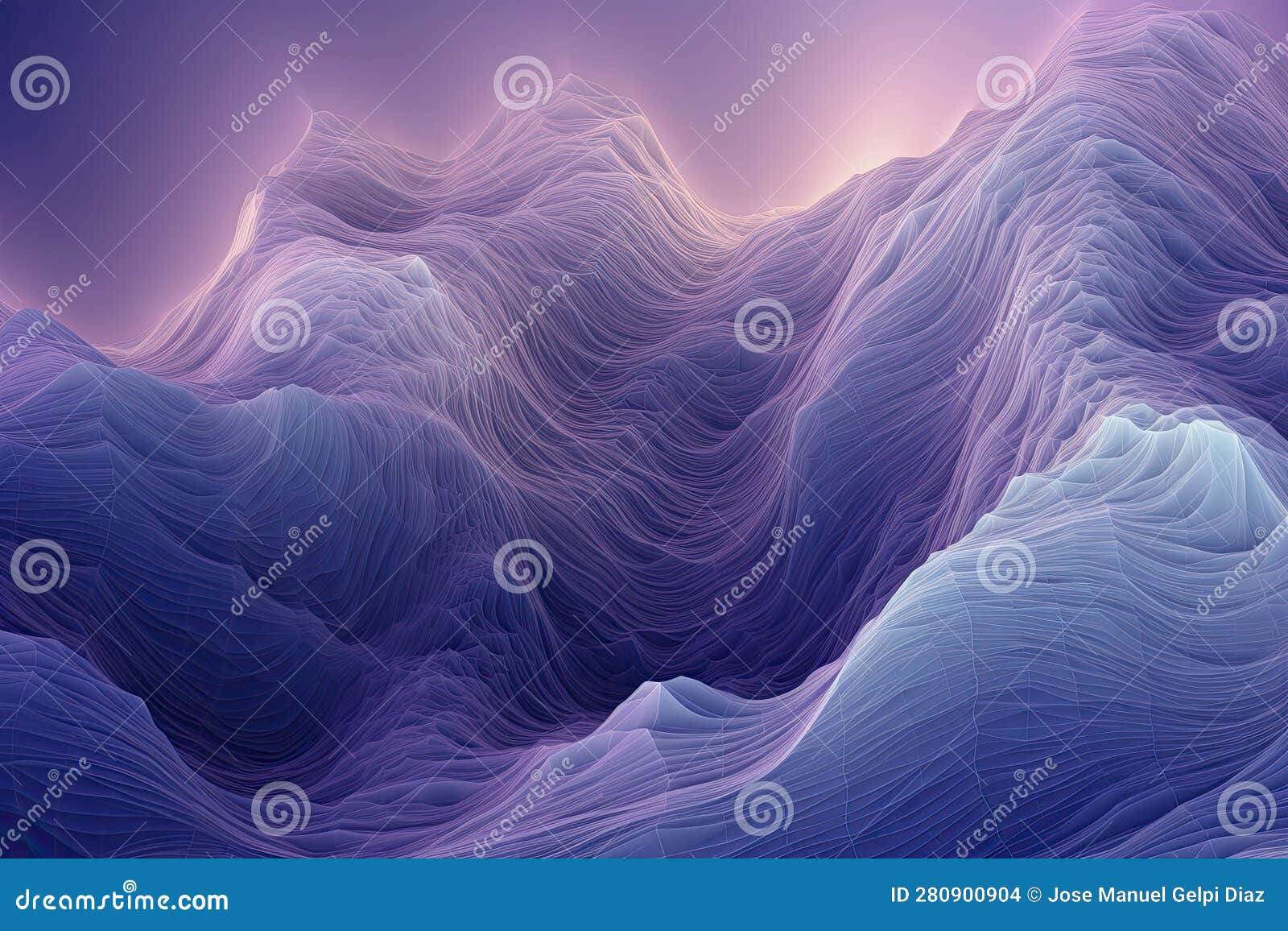 Background of Lavender Waves in Light Indigo Color. Generative AI Stock ...