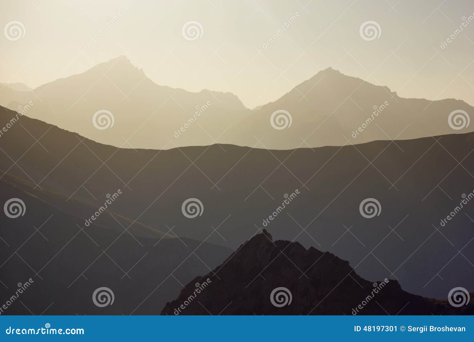 Background Layered Mountains at Sunset Stock Image - Image of fanns ...