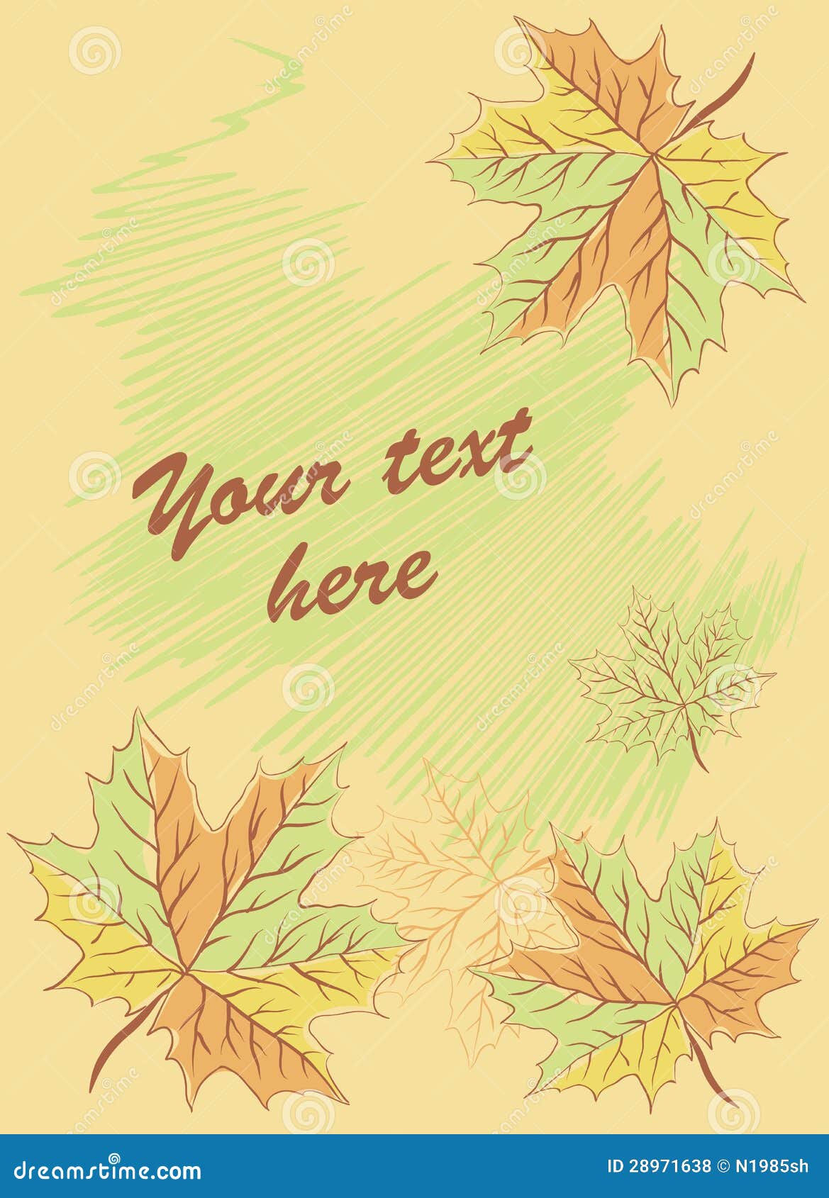 Background with Leaves and Text Stock Vector - Illustration of season ...