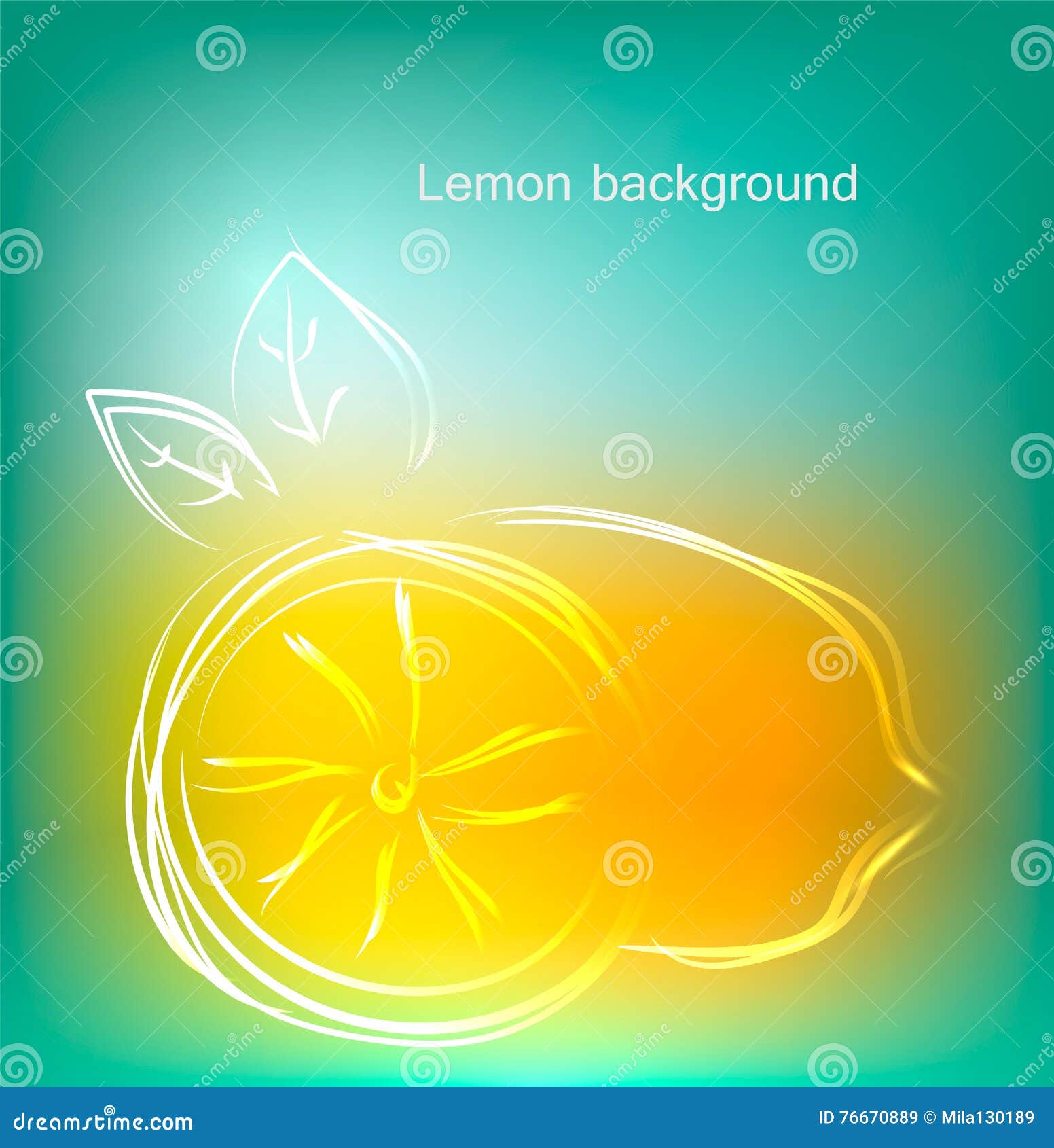 Background with Lemon in Beautiful Bright Colors, Vector Illustration ...