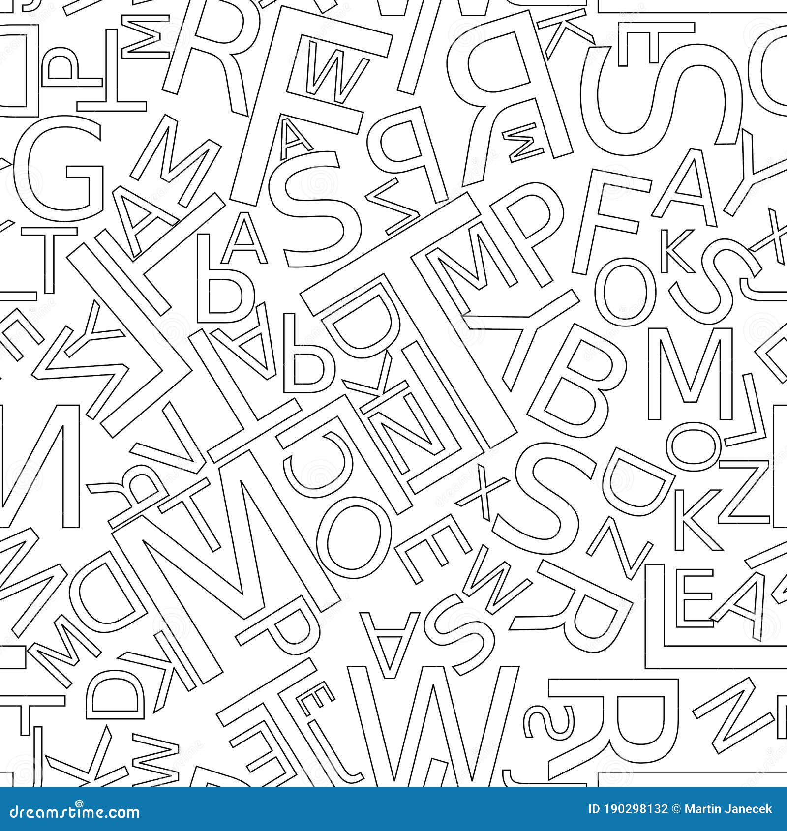 Background with Letters Scattered Chaotic Stock Illustration ...