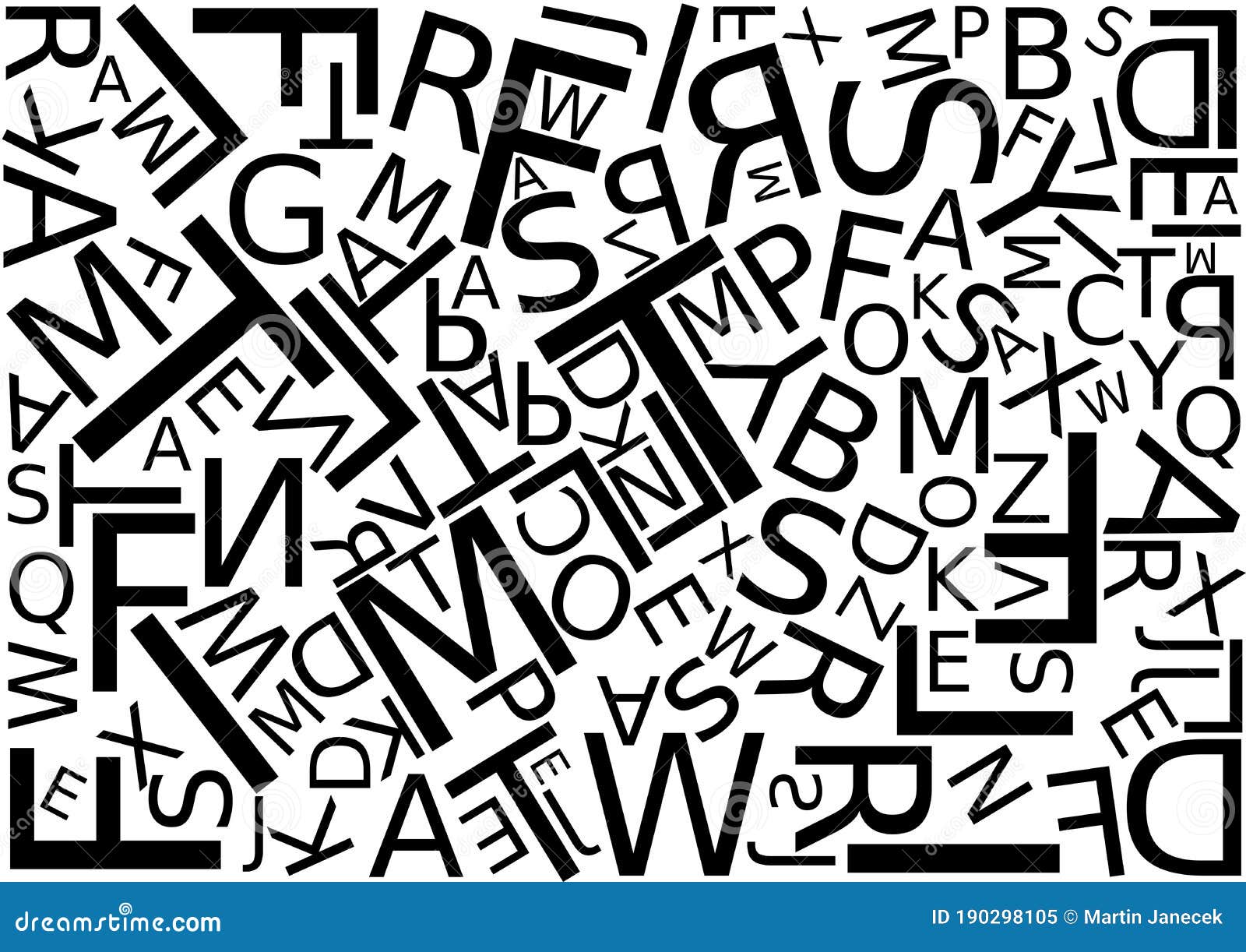 Background with Letters Scattered Chaotic Stock Vector - Illustration ...