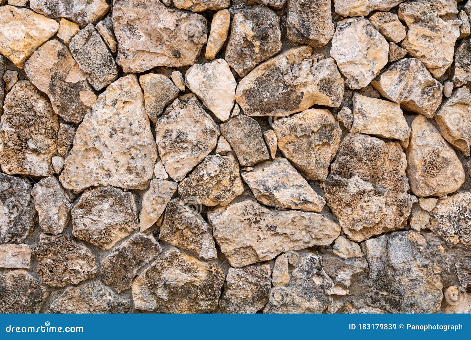 Background of Limestone Masonry. the Surface is Decorated with Natural ...