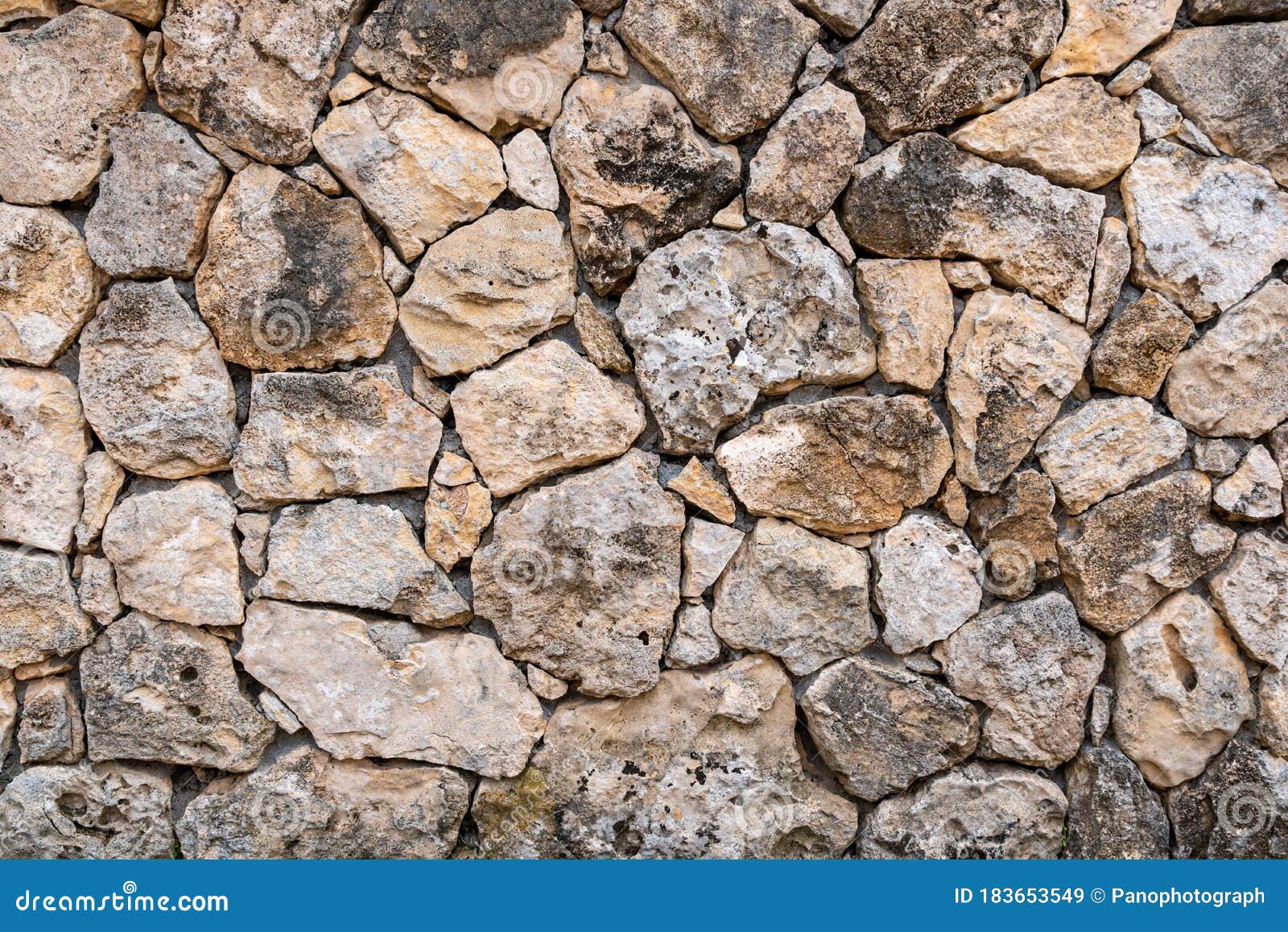 Background of Limestone Masonry. the Surface is Decorated with Natural ...