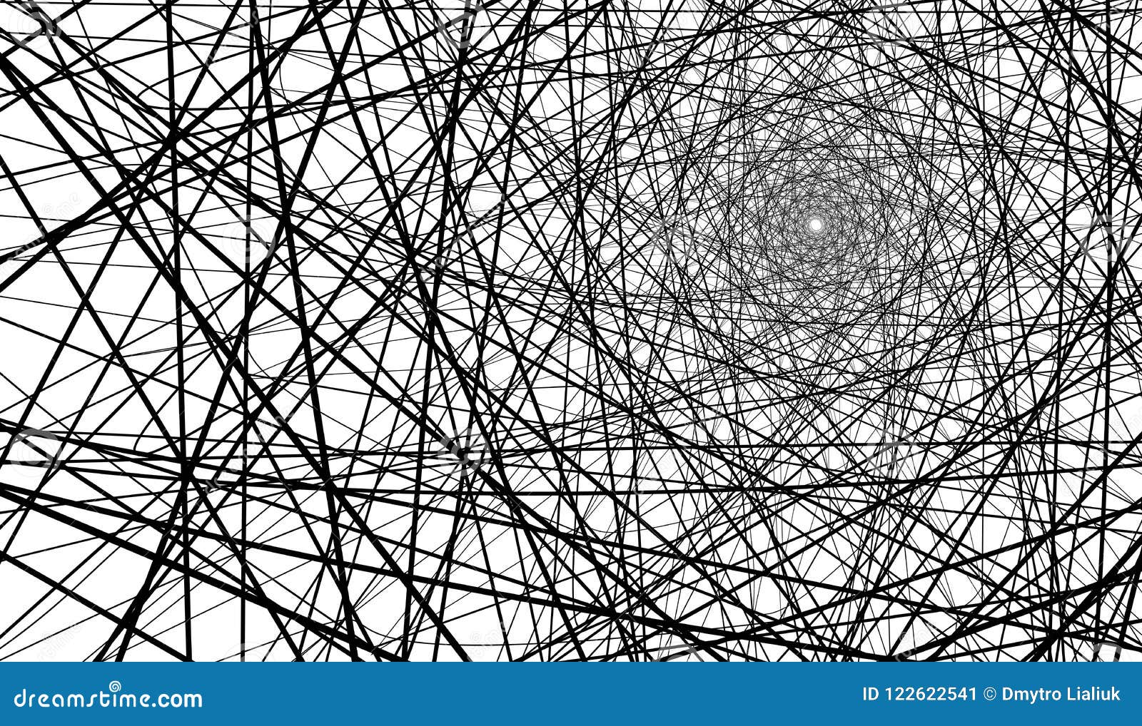 Background of Lines are Twisted in a Spiral. Black Lines on White ...