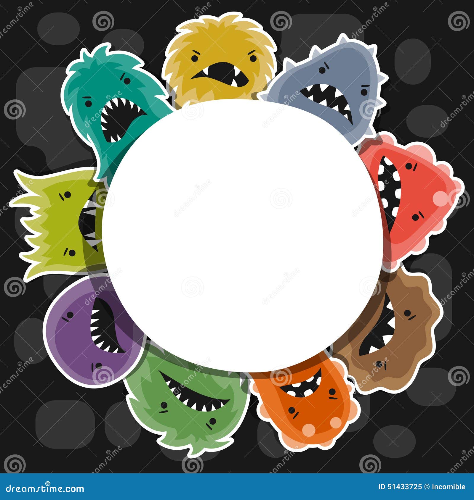 Background with Little Angry Viruses and Monsters Stock Vector ...