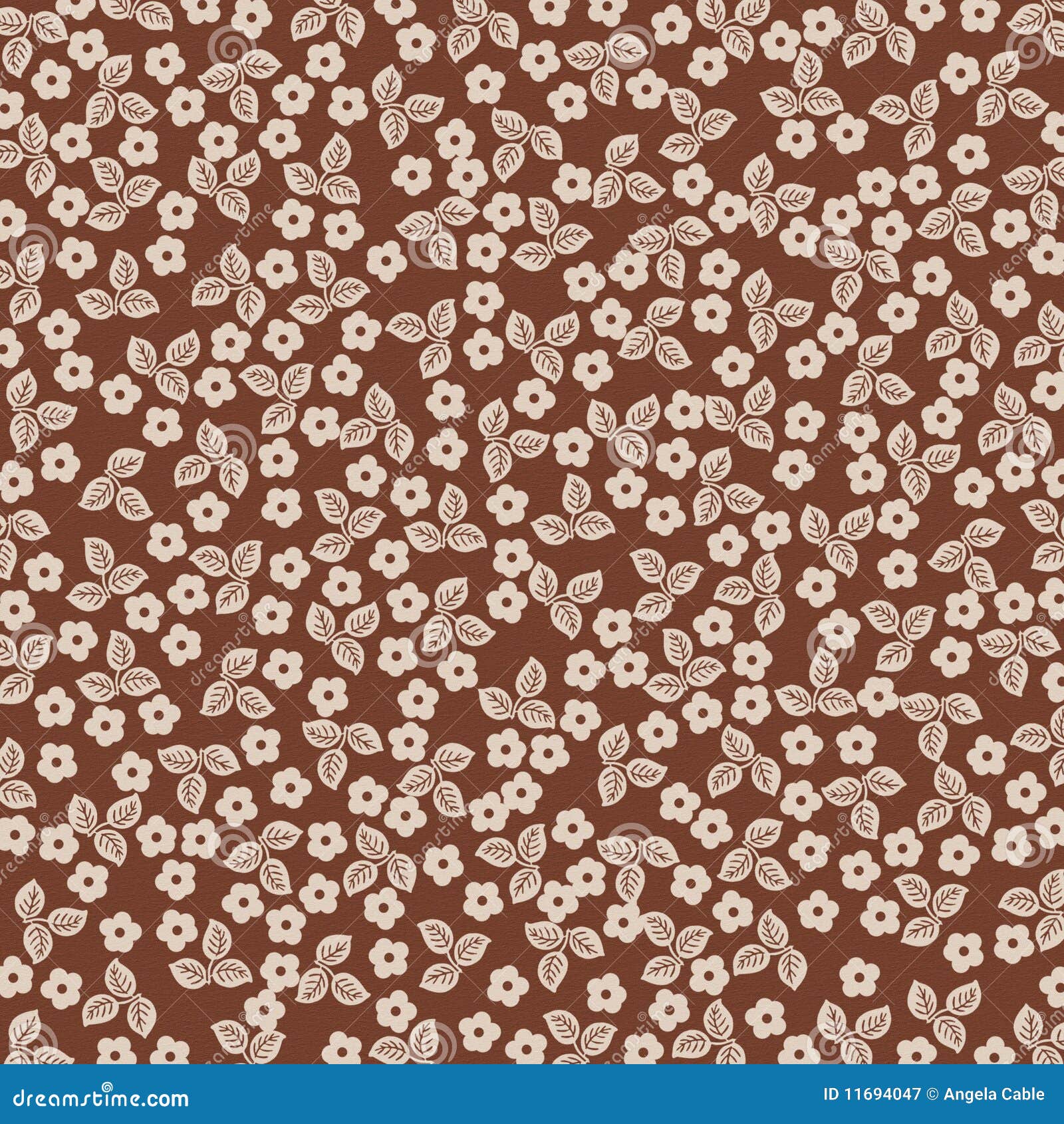 Background Little Flowers and Leaves Stock Illustration - Illustration ...