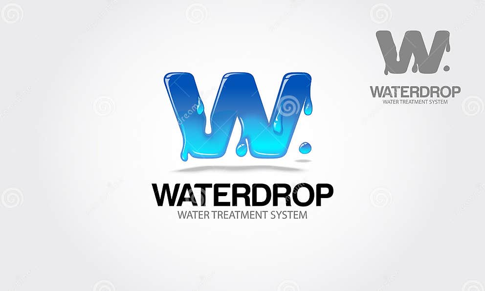 Waterdrop Water Treatment System Vector Logo Illustration. Stock Vector ...