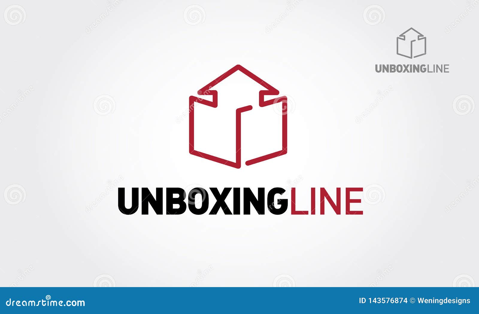 Unboxing Line Logo Template. Stock Vector - Illustration of home ...