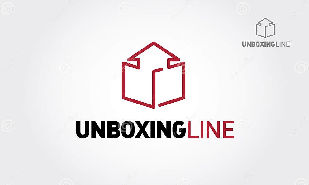 Unboxing Line Logo Template. Stock Vector - Illustration of home ...