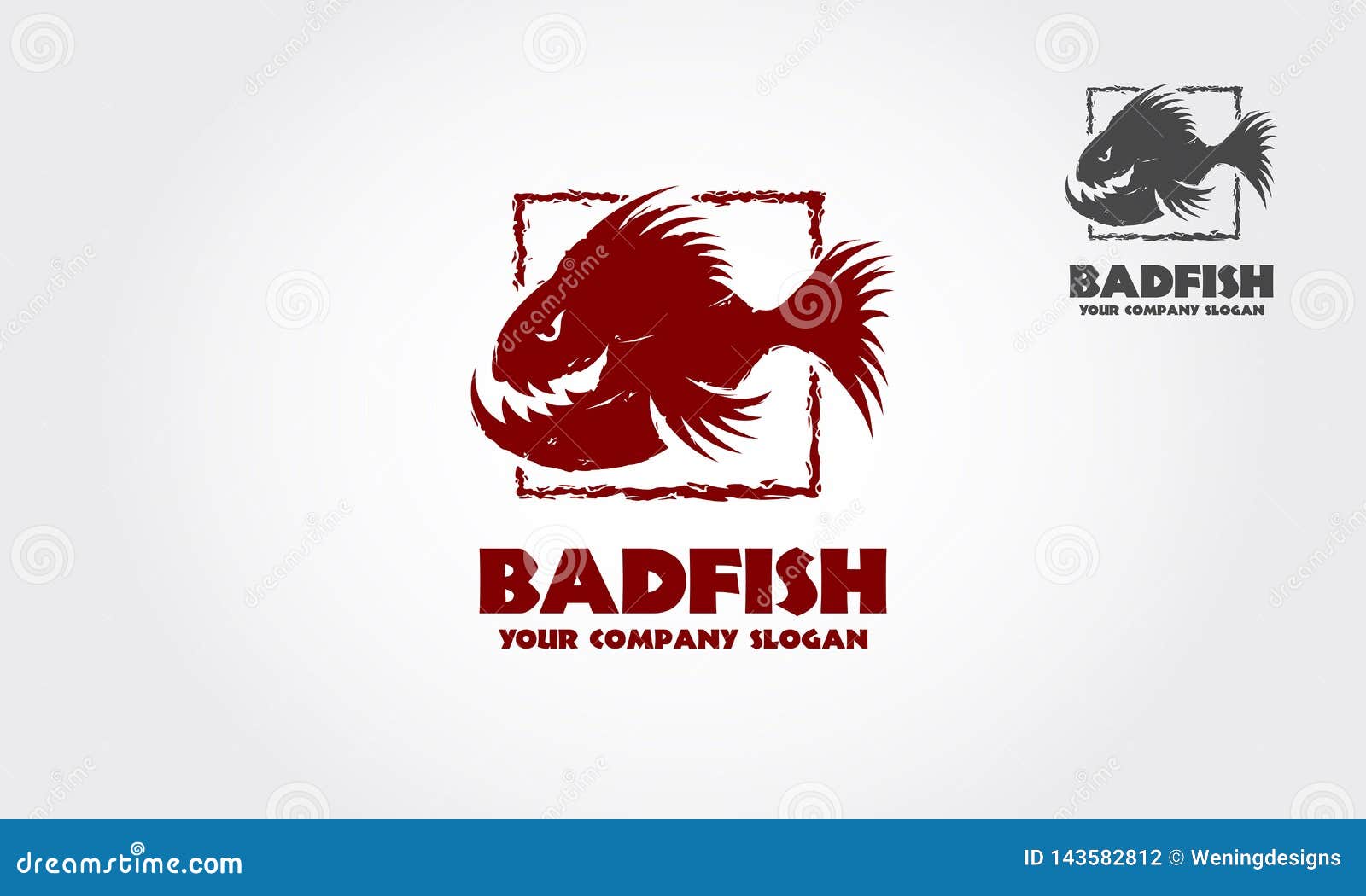 Bad Fish logo template stock vector. Illustration of mascot - 143582812