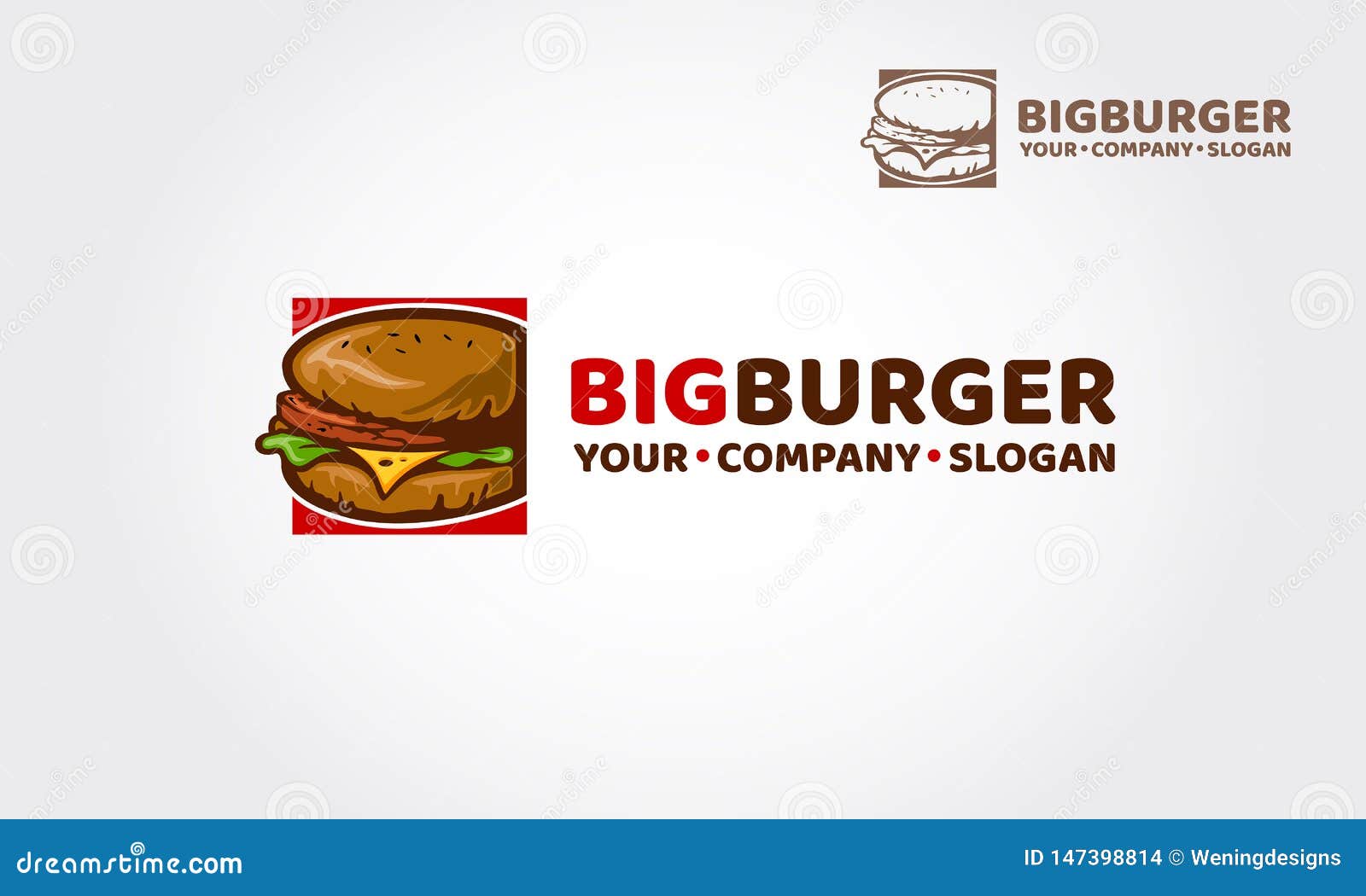 Big Burger Vector Logo Illustration. Stock Vector - Illustration of ...