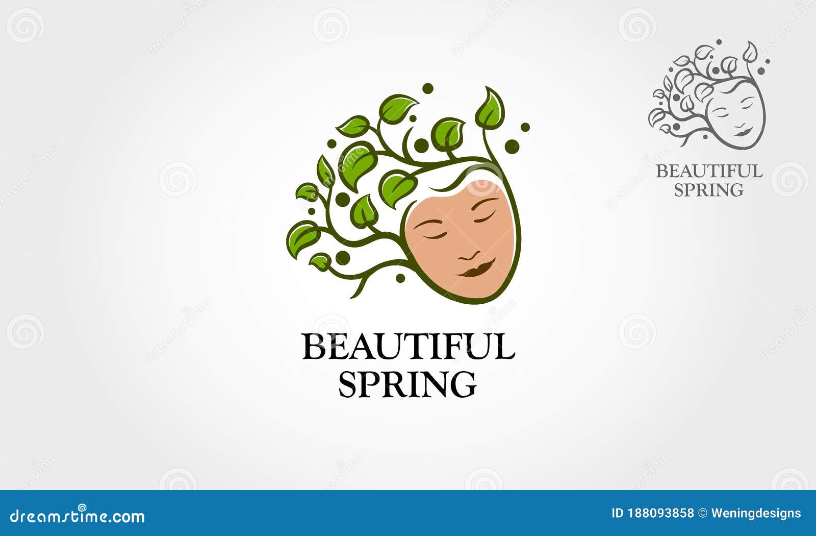 Beautiful Spring Logo Illustration. Stock Vector - Illustration of ...