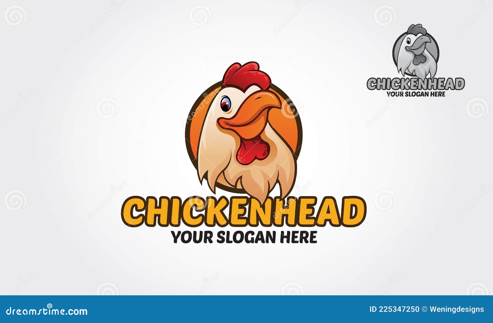 Chicken Head Vector Logo Illustration. Stock Vector - Illustration of ...