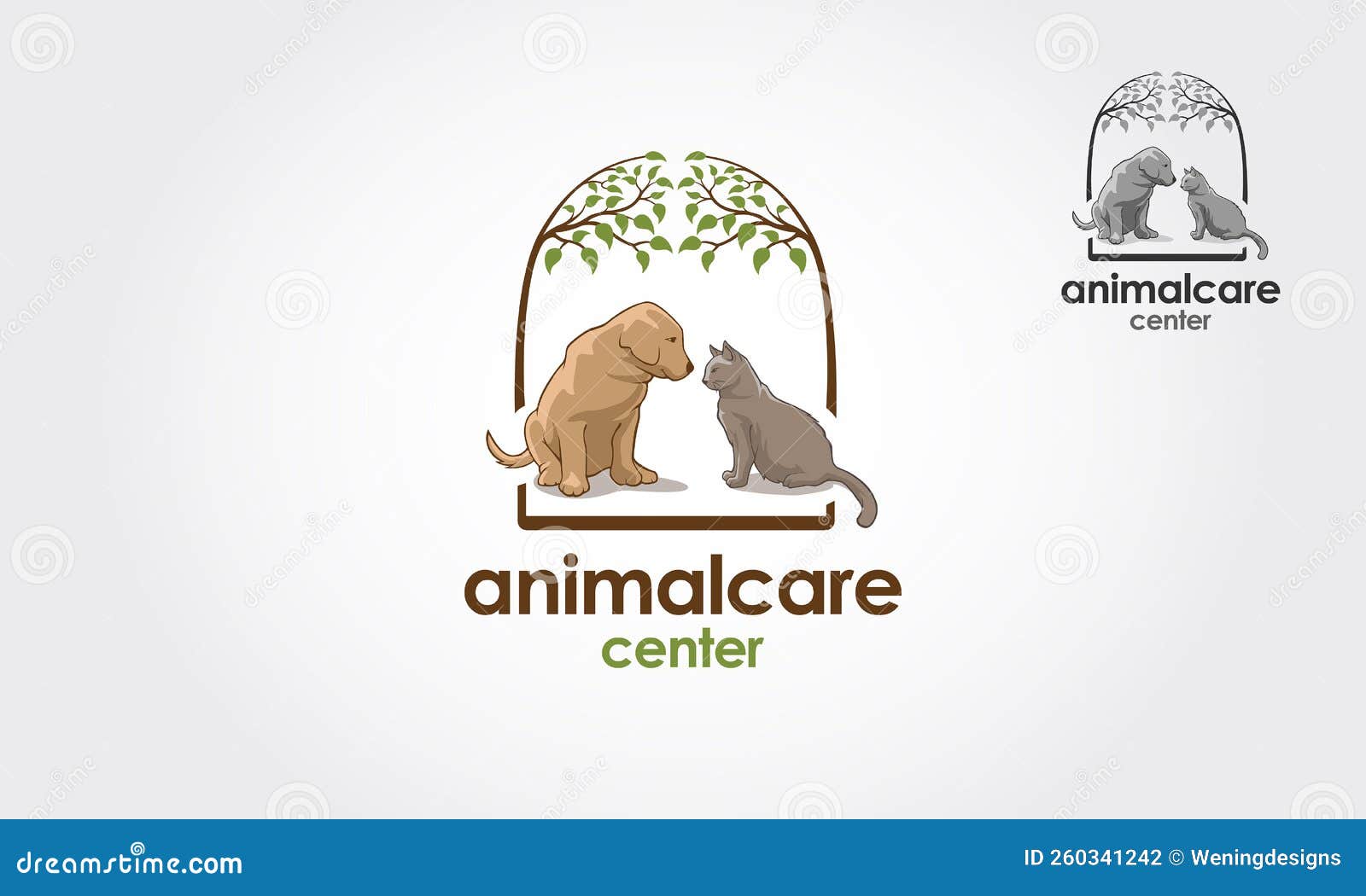 Animal Care Center Vector Logo Template. Stock Vector - Illustration of ...