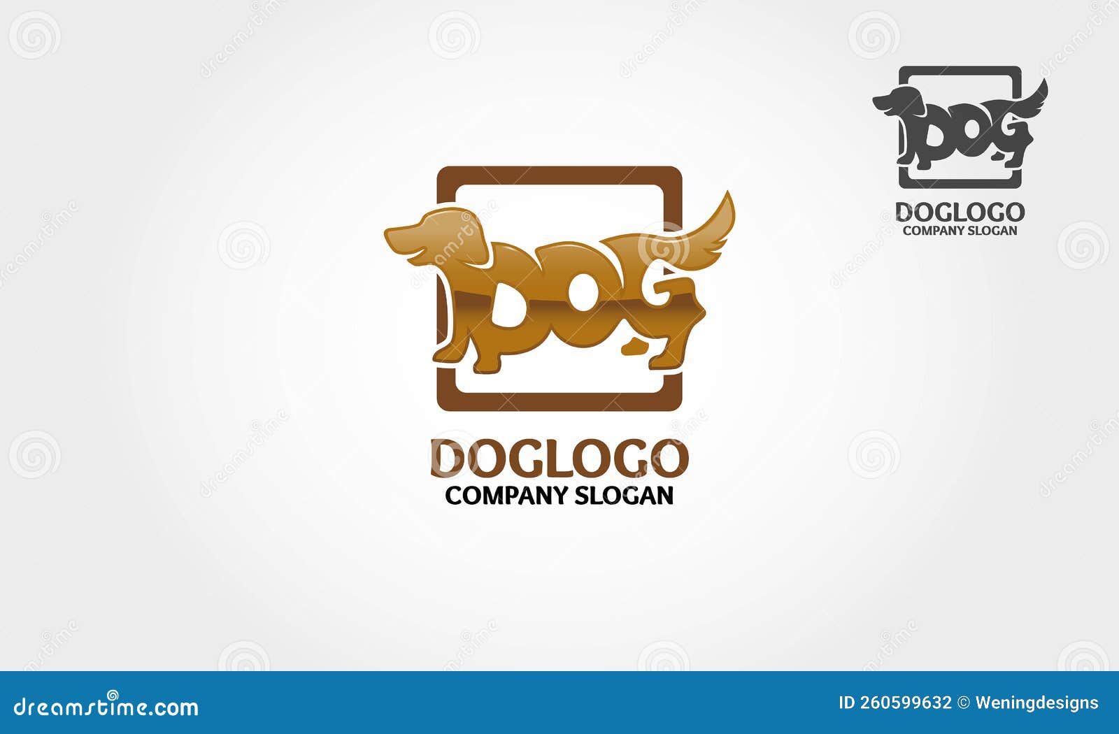 Dog Logo Made from Gold Letters of Dog. Stock Vector - Illustration of ...