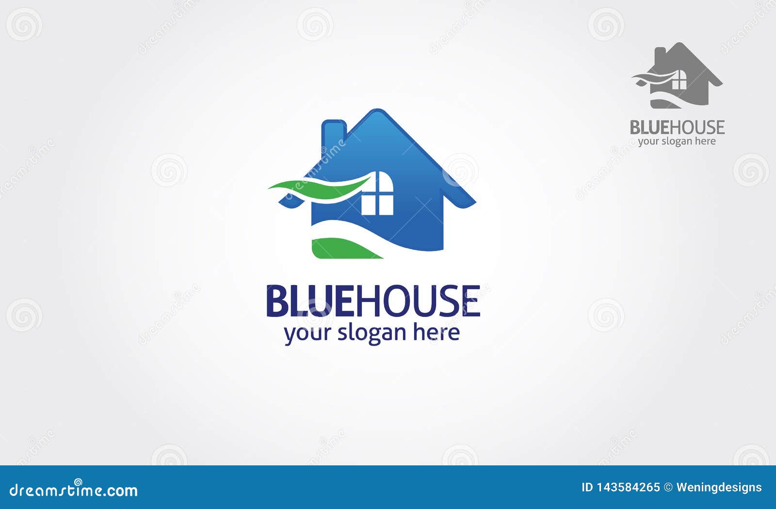 Blue House Vector Logo Template. Stock Vector - Illustration of cabin ...