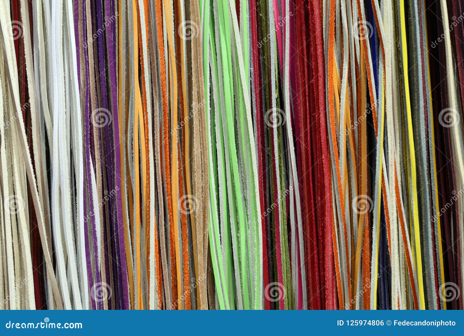 Long Threads of Different Colors Hanging Stock Photo - Image of edge ...