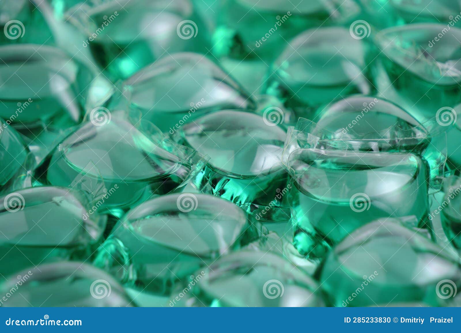 Background Lot of Capsules for Washing Green on Light Background. Stock ...