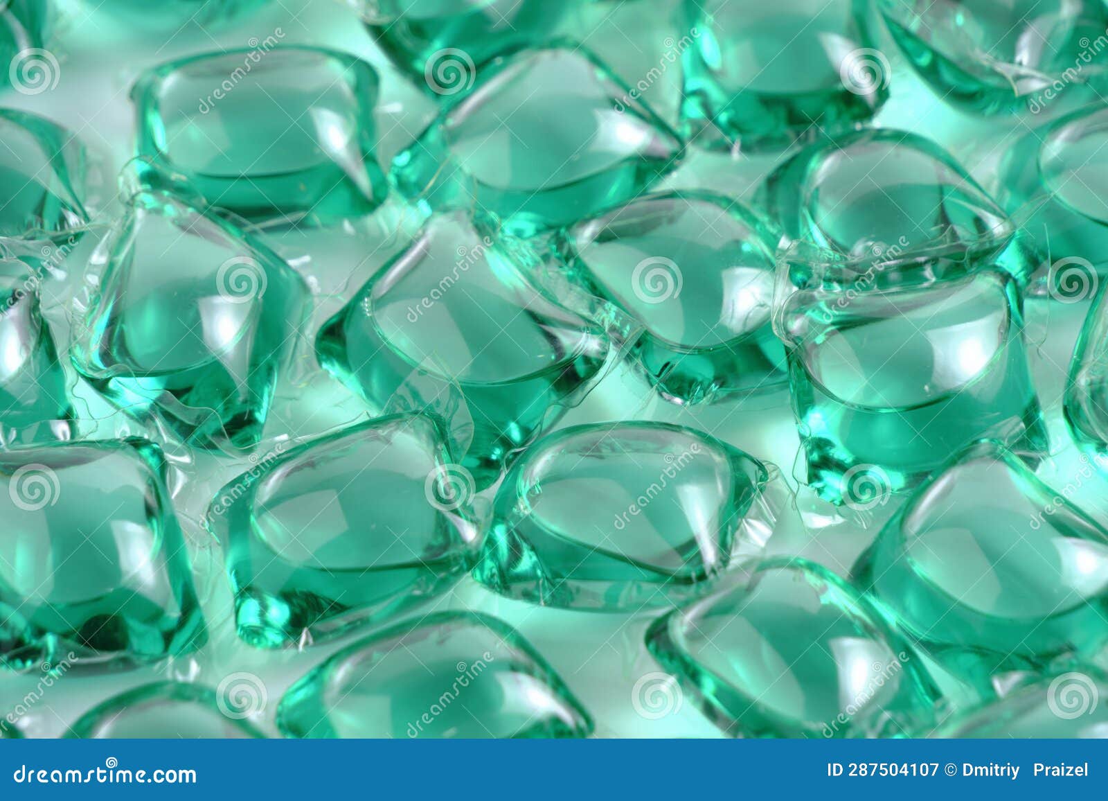 Background Lot of Capsules for Washing Green on Light Background. Stock ...