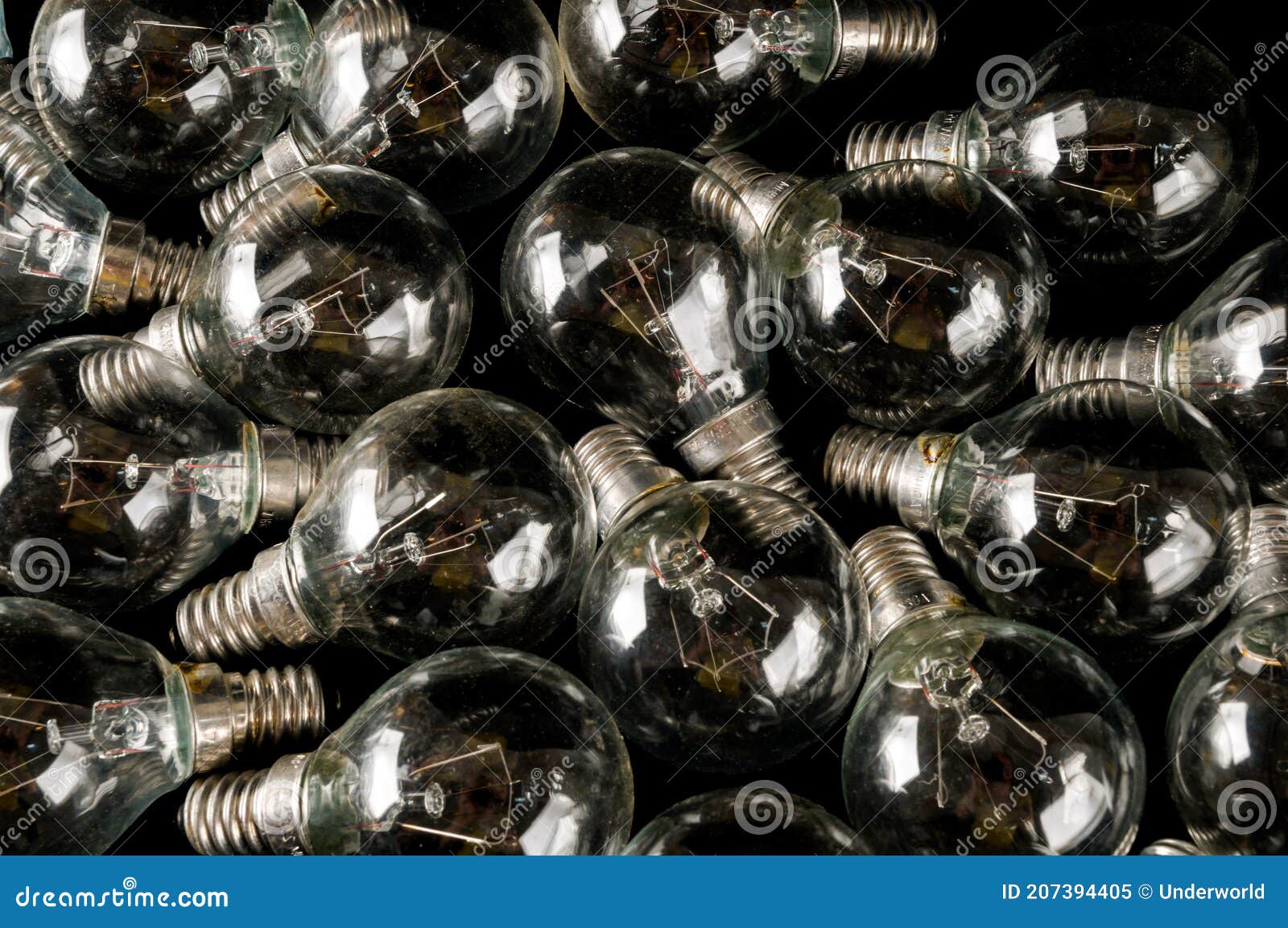 Background with a Lot of Light Bulbs, Old Incandescent Light Bulb Stock ...