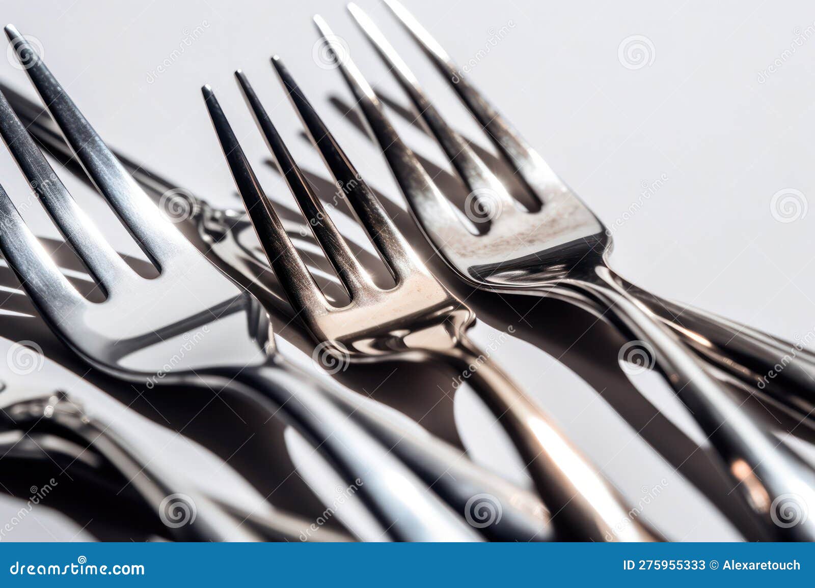Background with a Lot of Metal Forks on a Light Background Stock ...